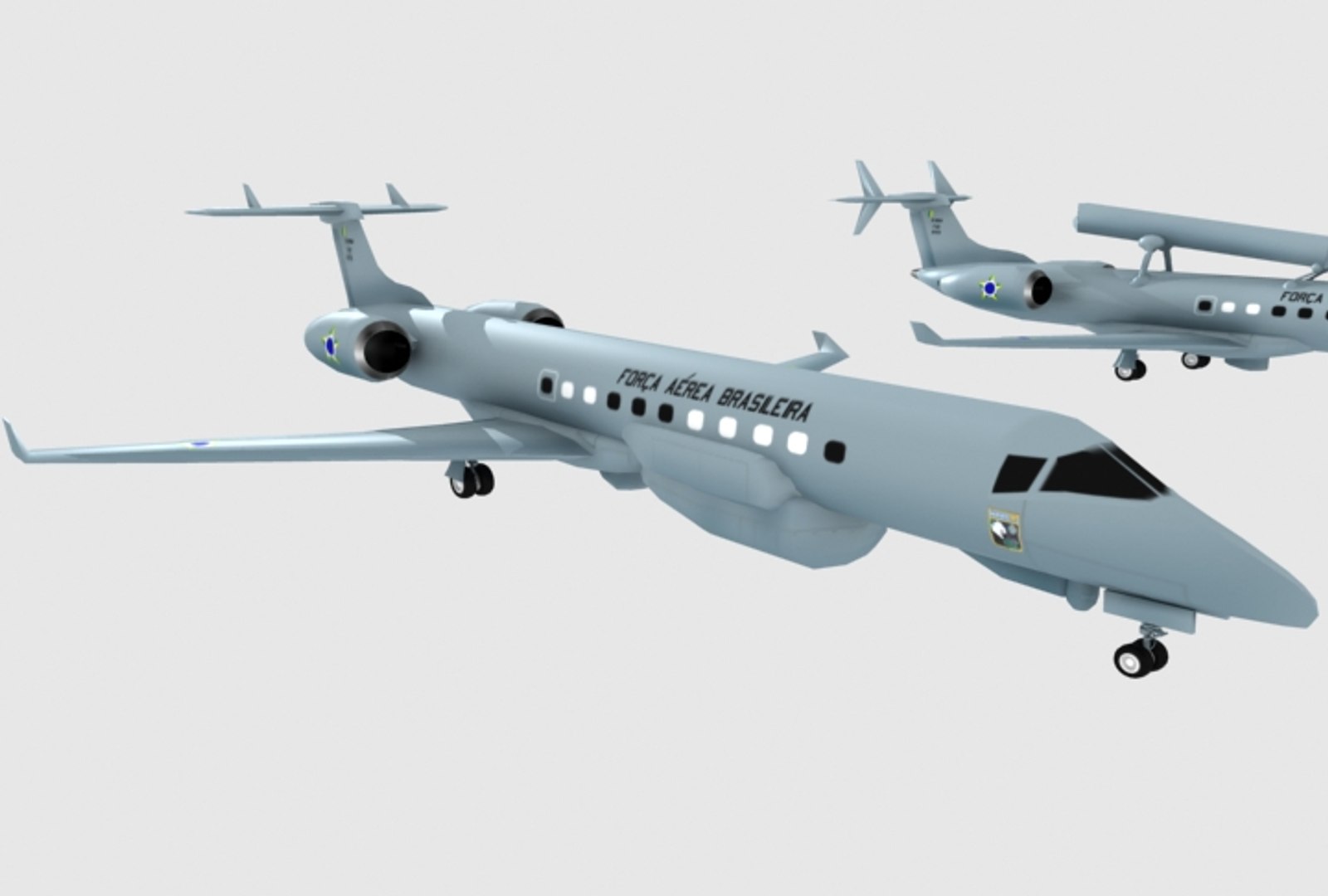 3d Model Embraer Erj-145 R99a R99b