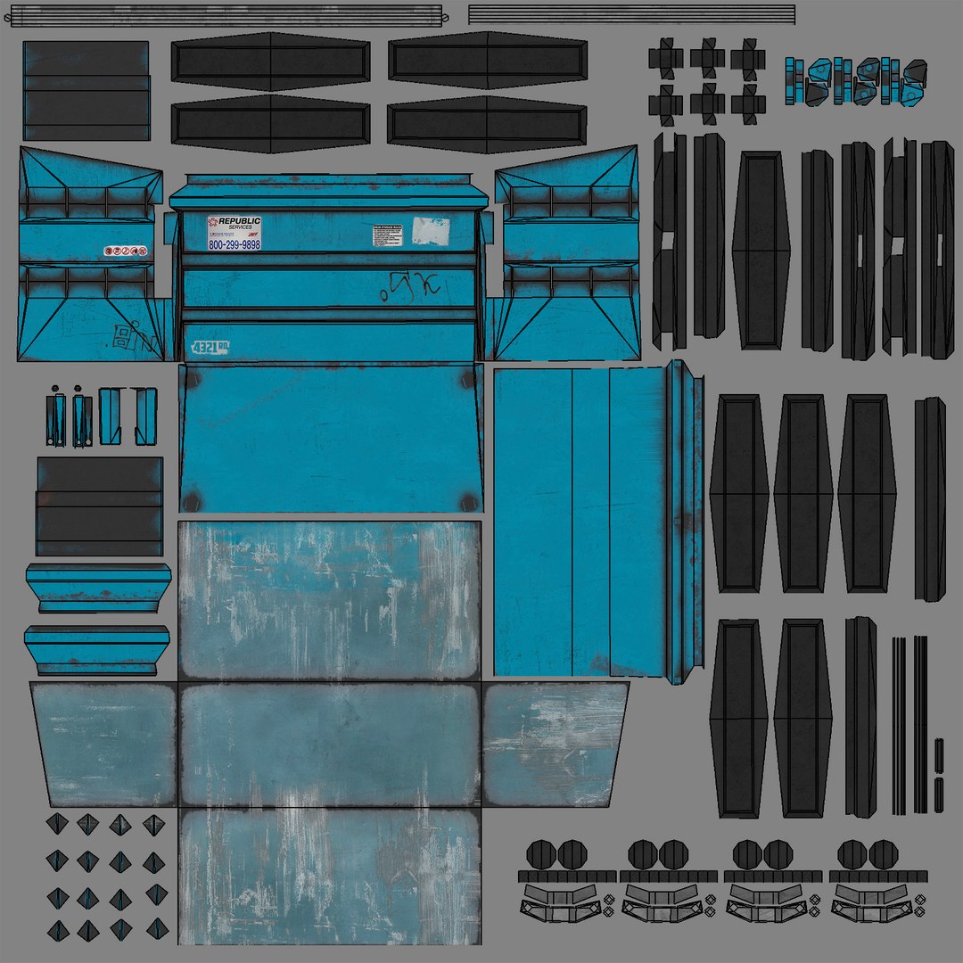 3d Blue Large Model