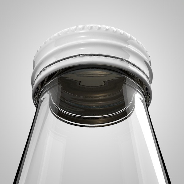 cinema4d glass bottle threaded cap