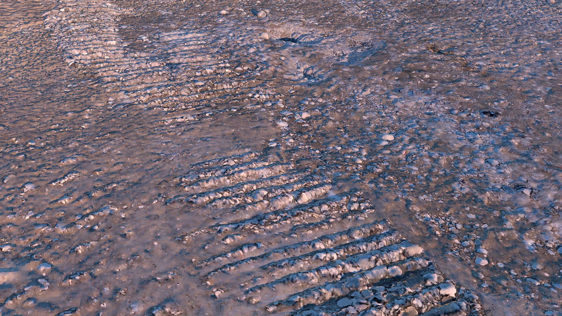 Gravel Ground 07 - 3D Photogrammetry Model Scan Of Sand And Tire Track ...