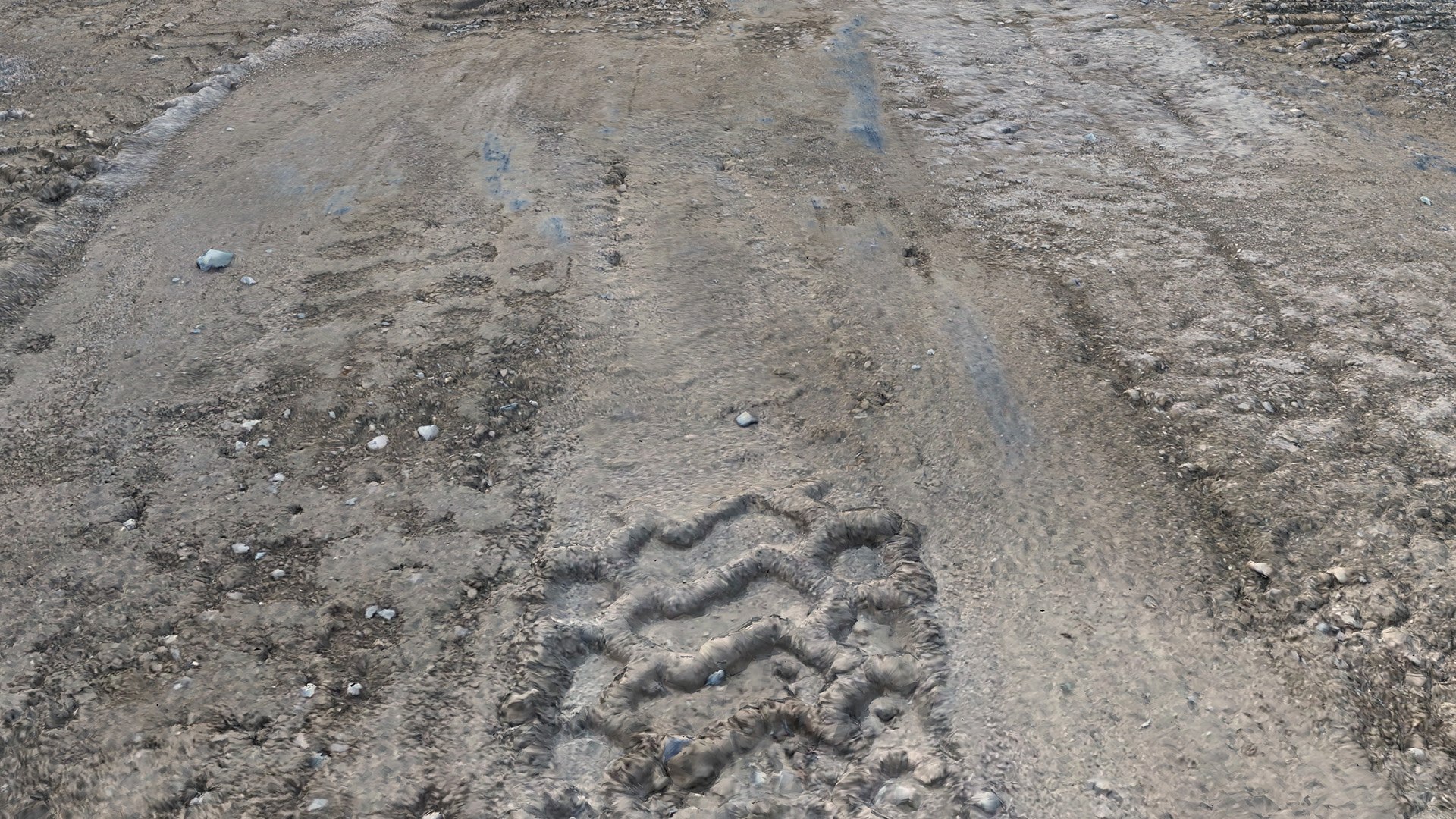 Gravel Ground 07 - 3D Photogrammetry Model Scan Of Sand And Tire Track ...