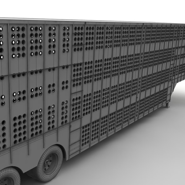 3d model merrit cattle trailer