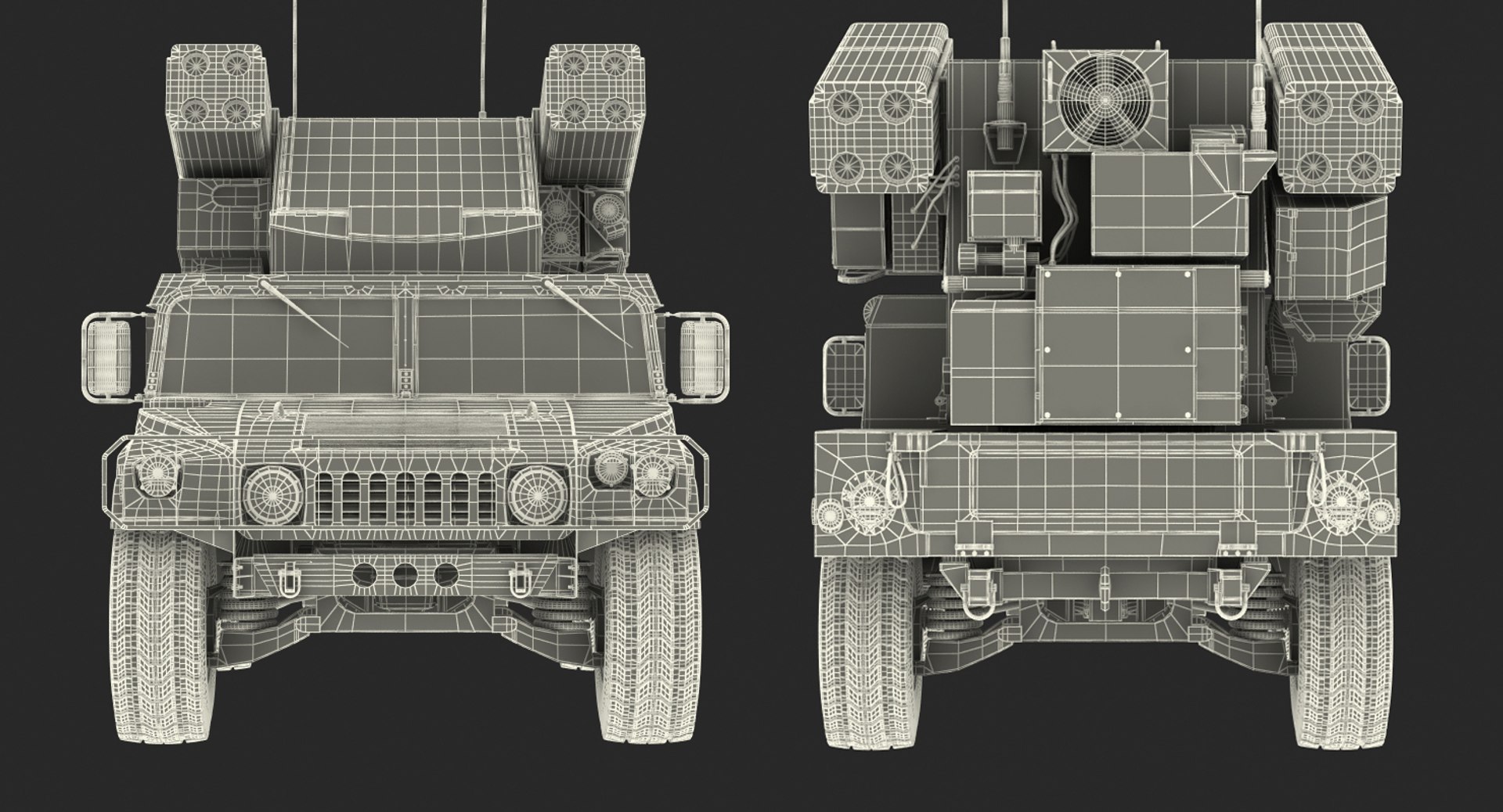 3d hmmwv m998 equipped avenger model