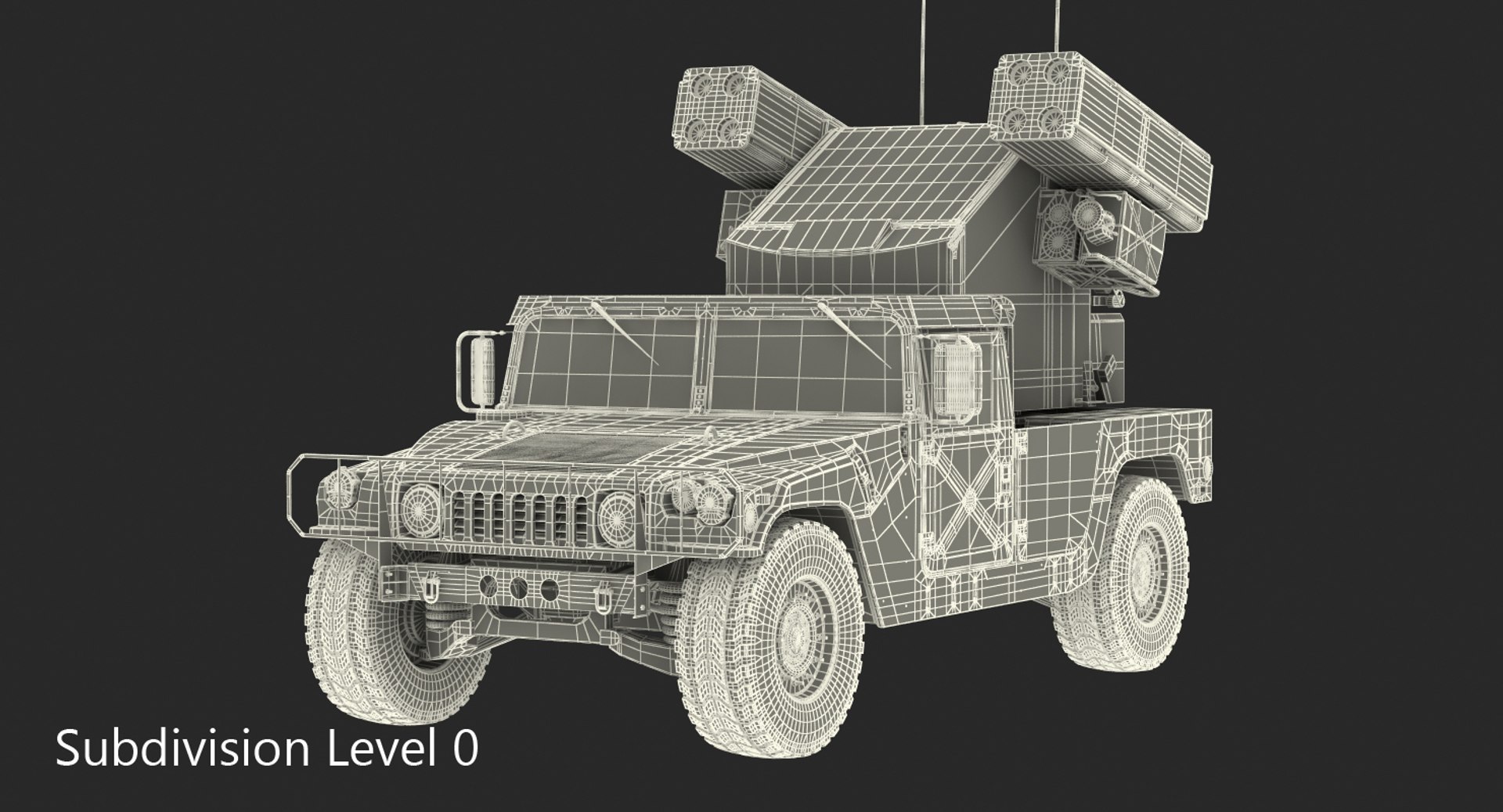 3d hmmwv m998 equipped avenger model
