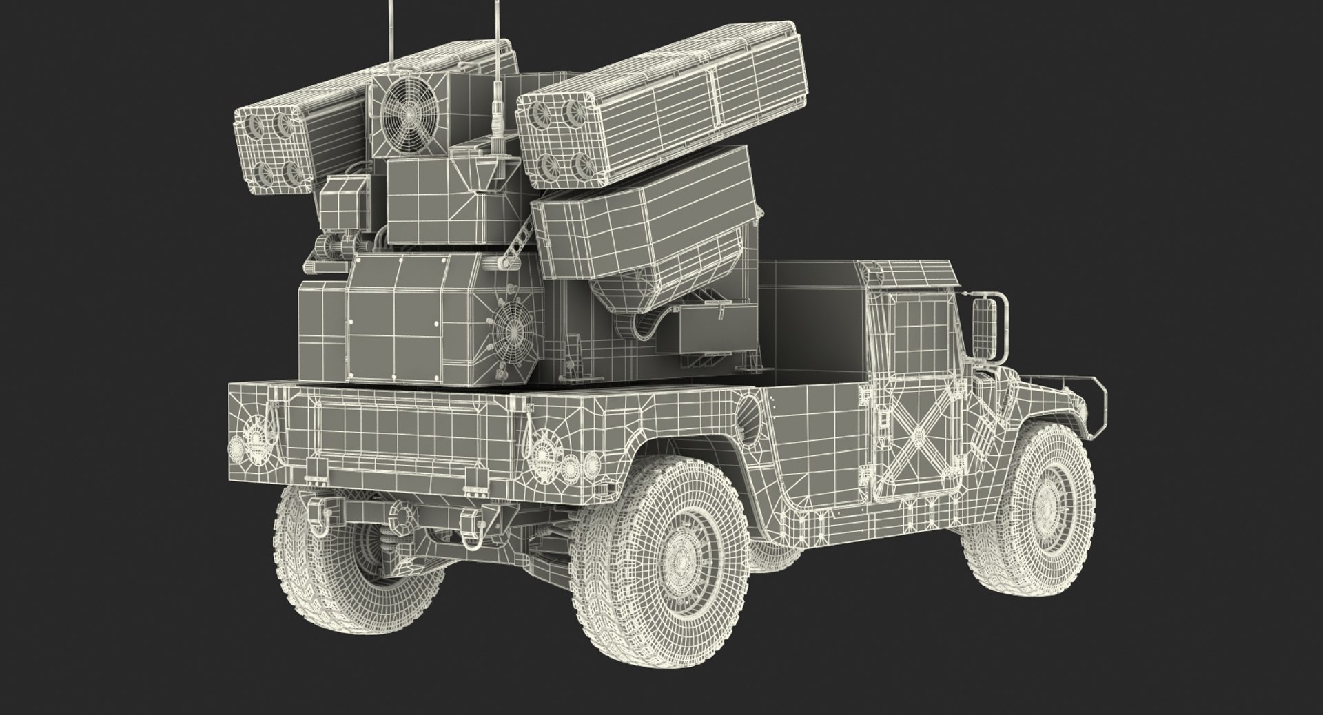 3d hmmwv m998 equipped avenger model