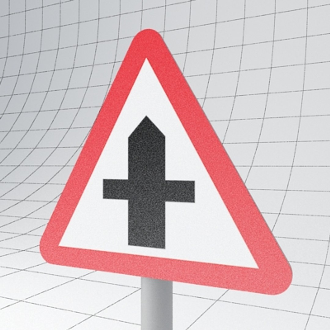 3d traffic crossroads - sign