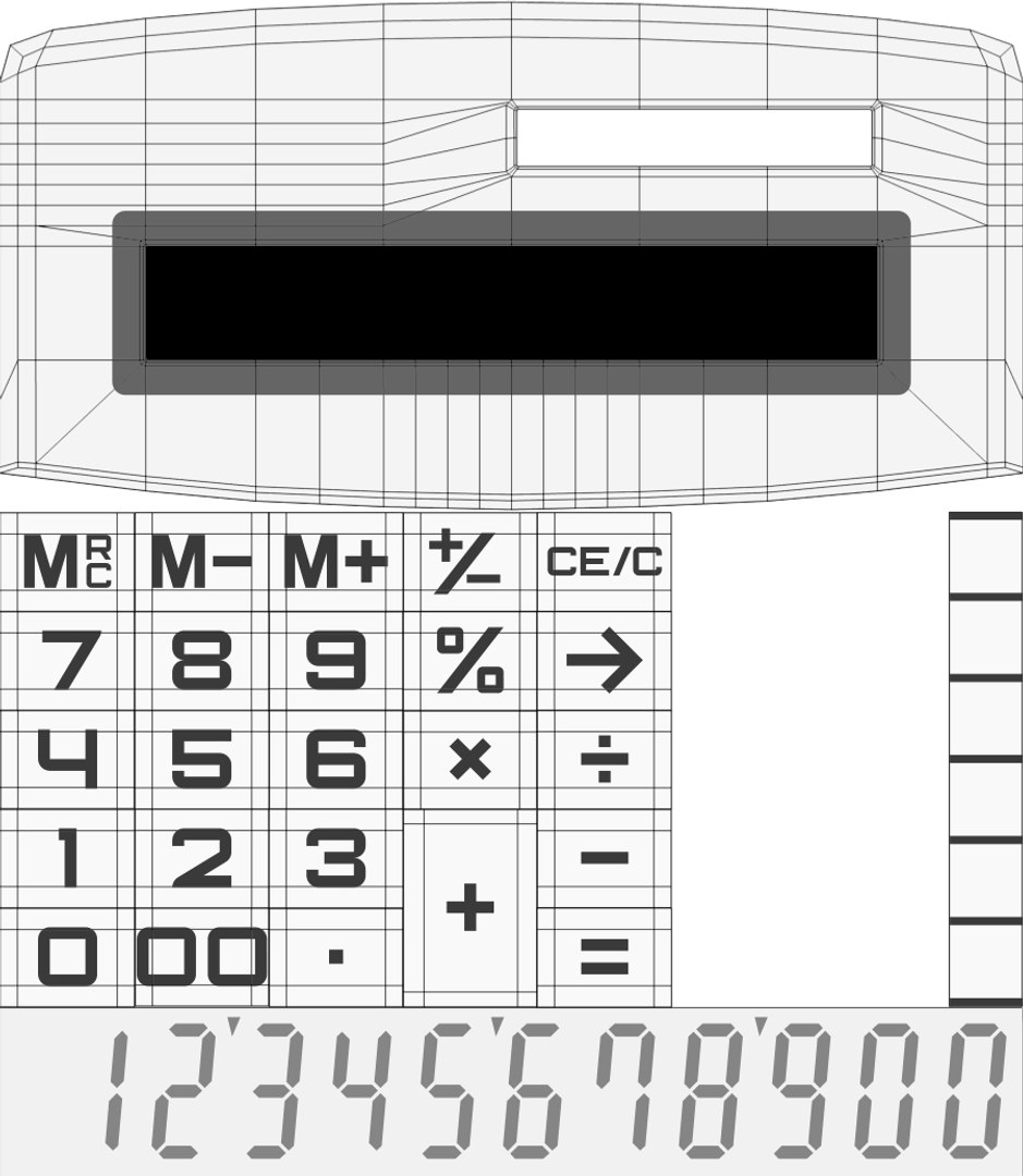3d Model Digital Calculator Calc