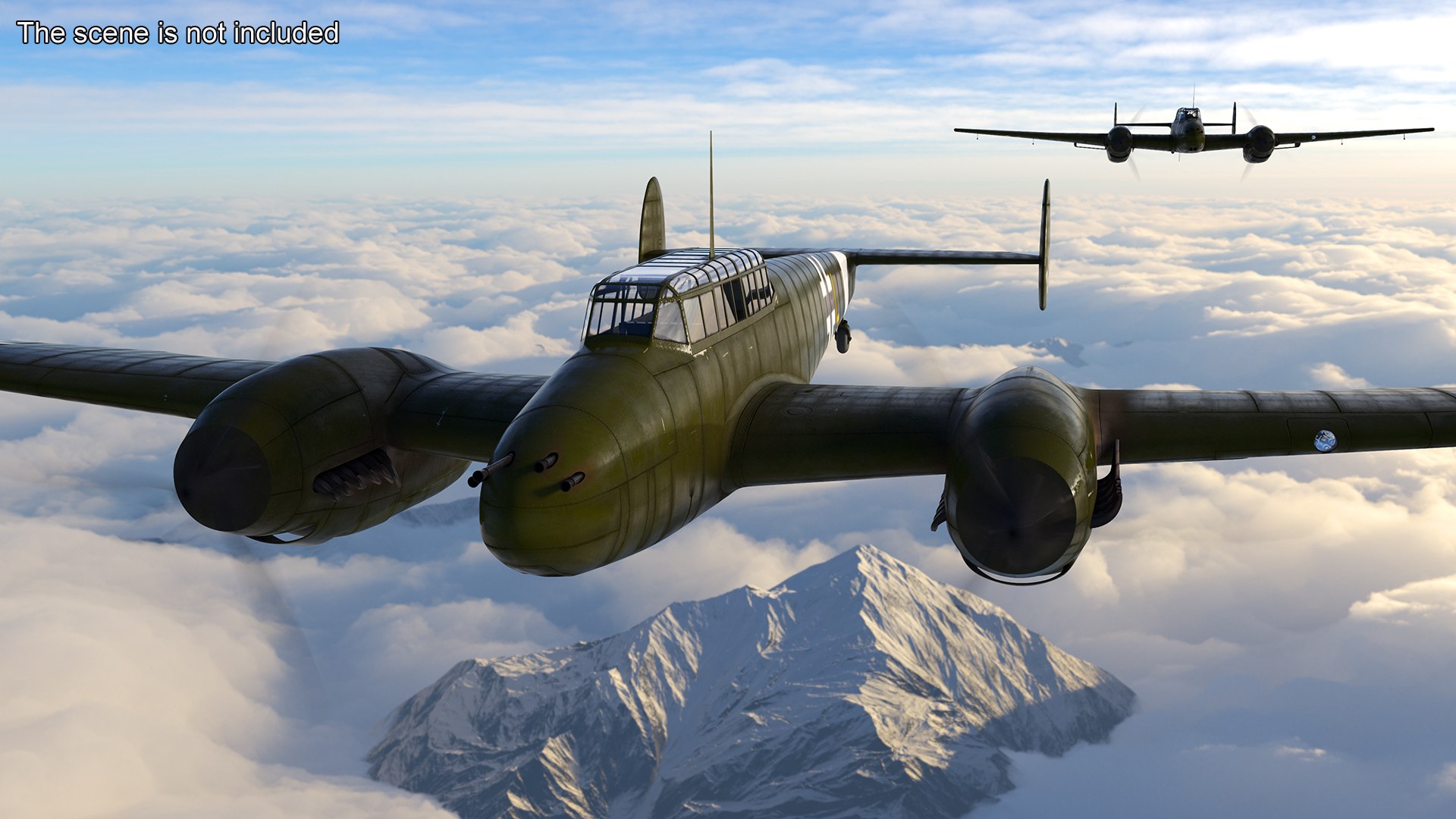 3D Messerschmitt Bf 110 Or Me 110 WWII German Heavy Fighter Rigged ...