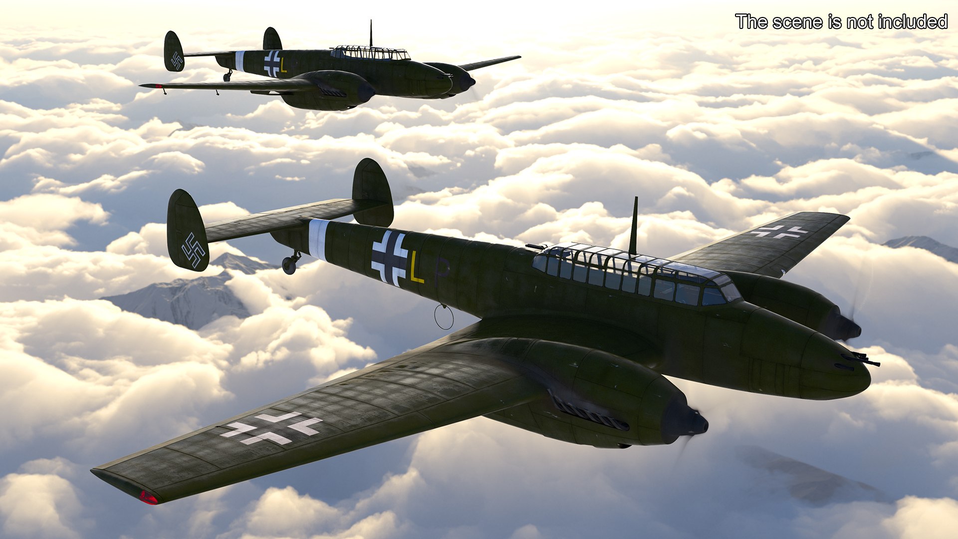 3D Messerschmitt Bf 110 Or Me 110 WWII German Heavy Fighter Rigged ...