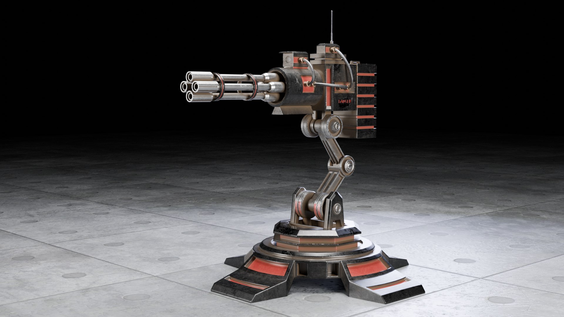 Automatic Turret Installation Low-poly 3D Model 3D - TurboSquid 2217103