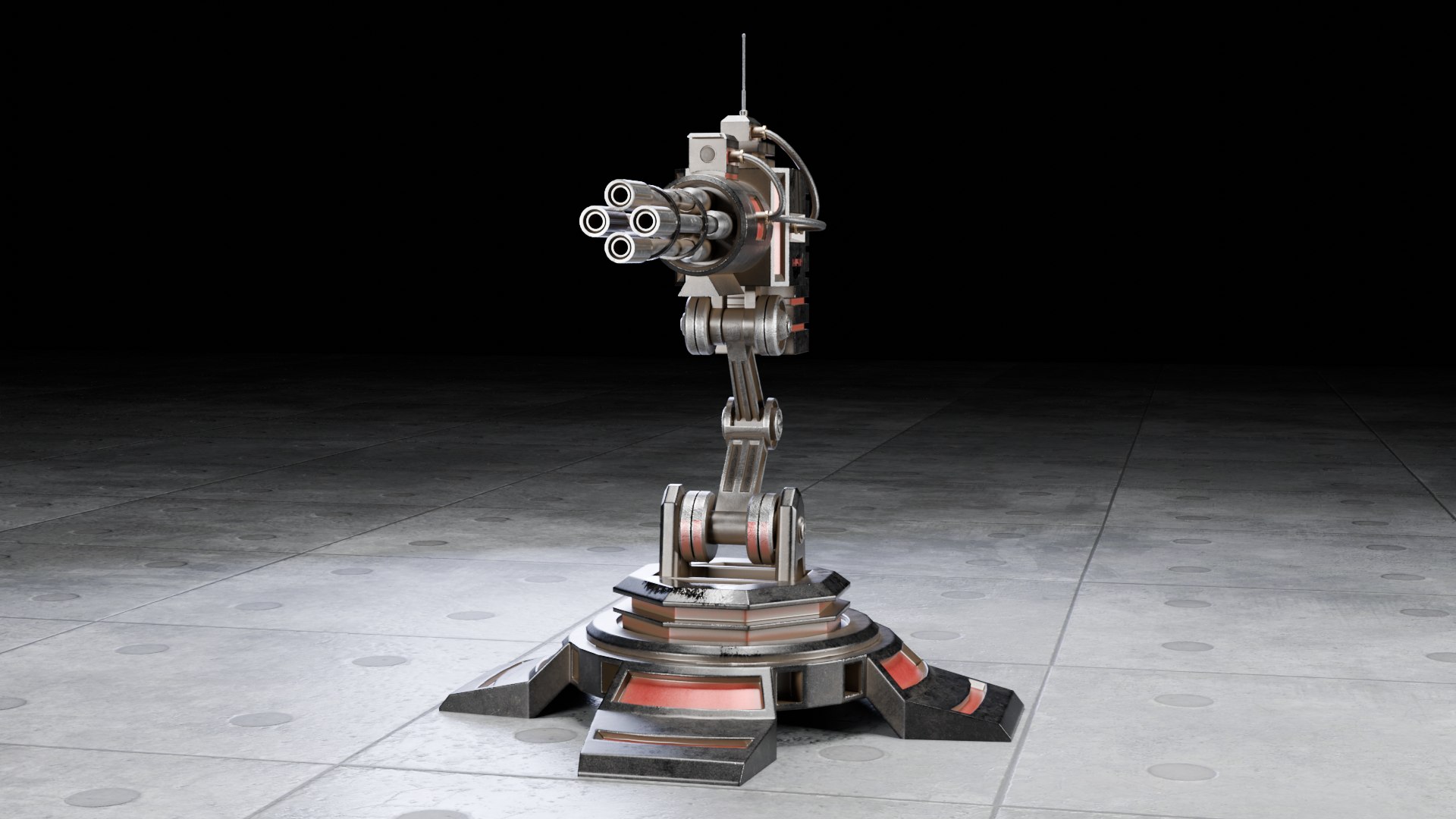 Automatic Turret Installation Low-poly 3D Model 3D - TurboSquid 2217103