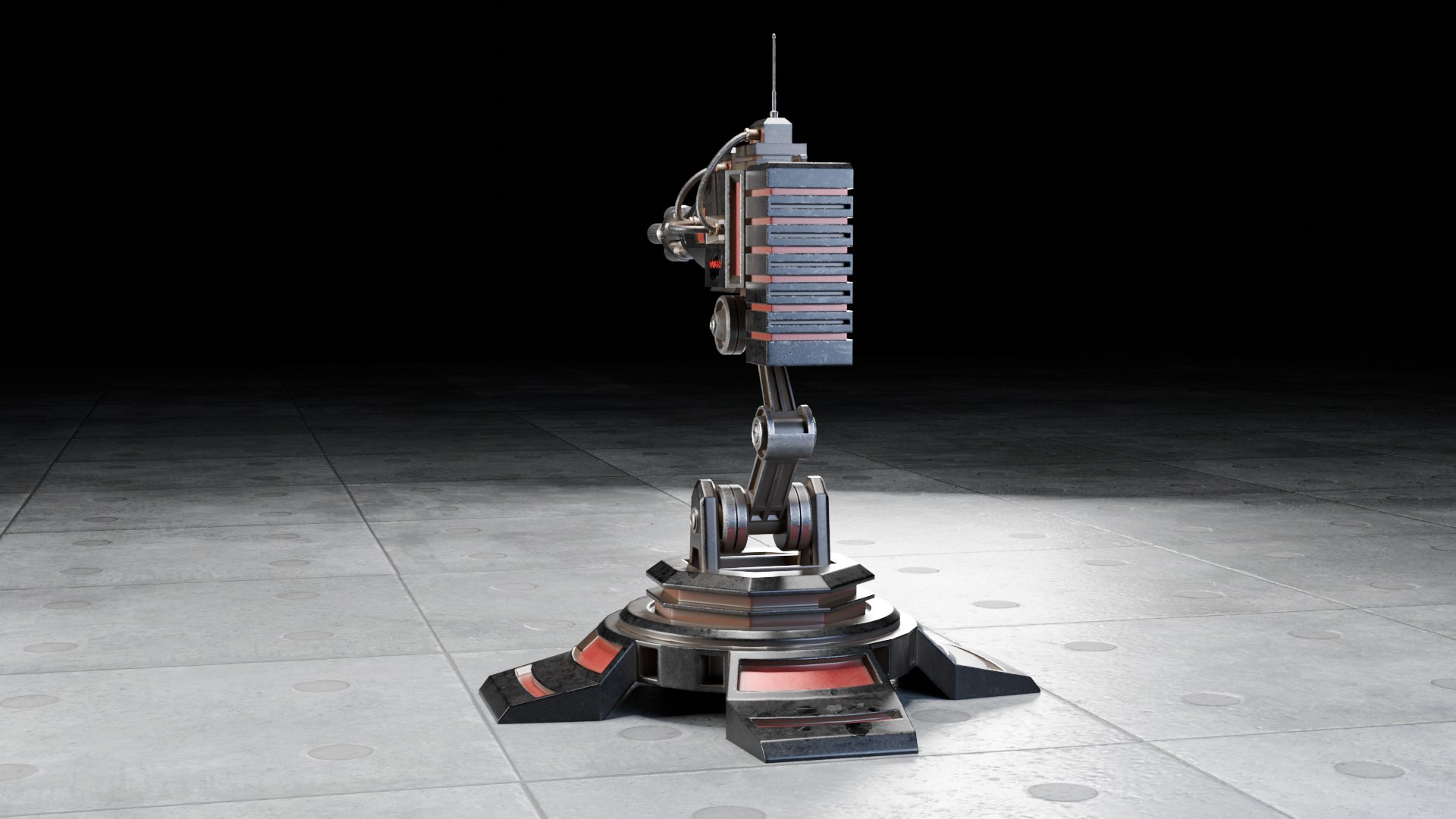 Automatic Turret Installation Low-poly 3D Model 3D - TurboSquid 2217103