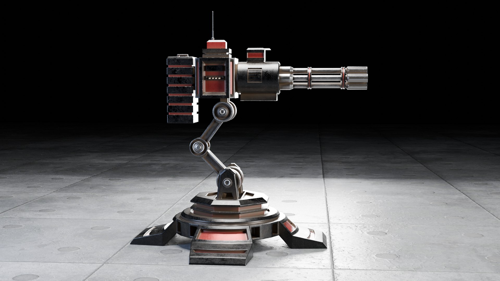 Automatic Turret Installation Low-poly 3D Model 3D - TurboSquid 2217103