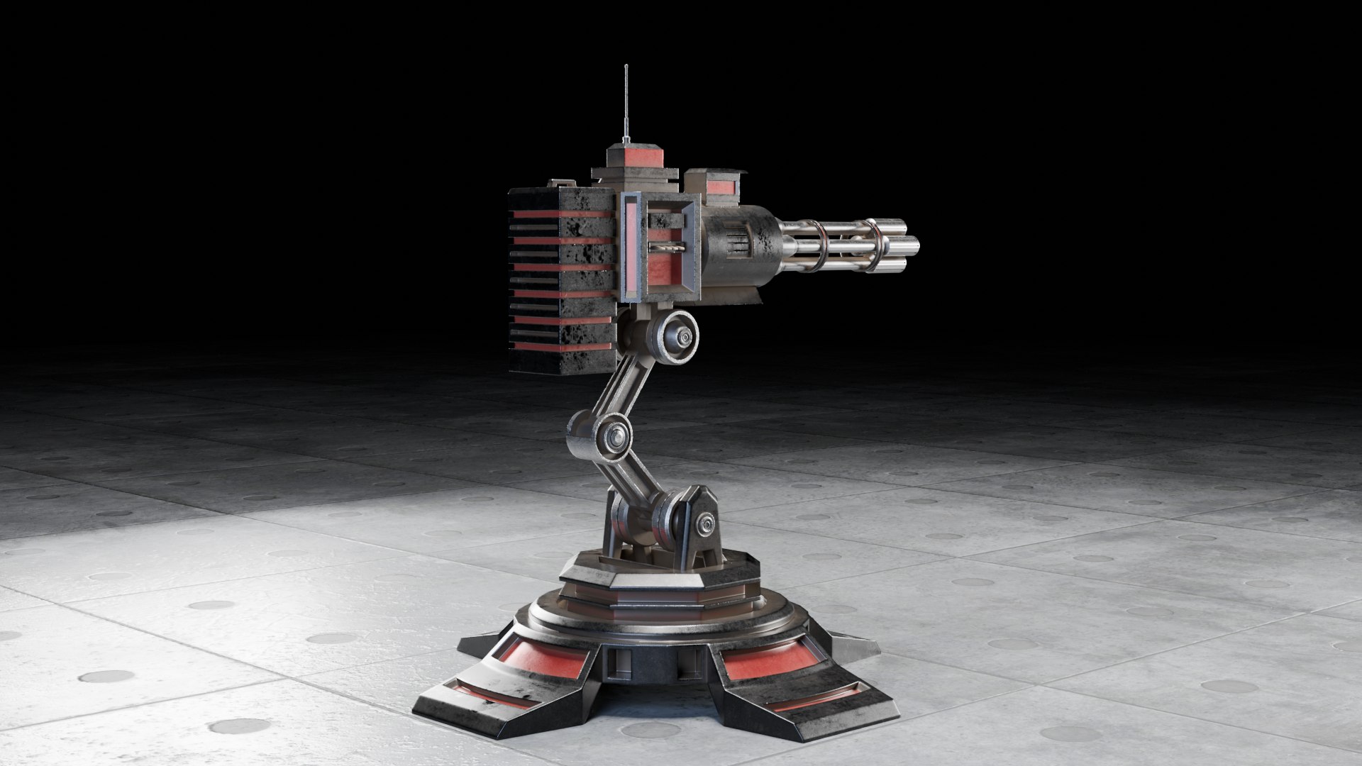 Automatic Turret Installation Low-poly 3D Model 3D - TurboSquid 2217103
