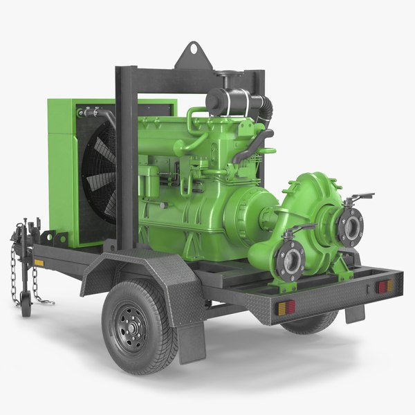 3D модель Прицеп для промышленного перекачивания воды - TurboSquid 2405720