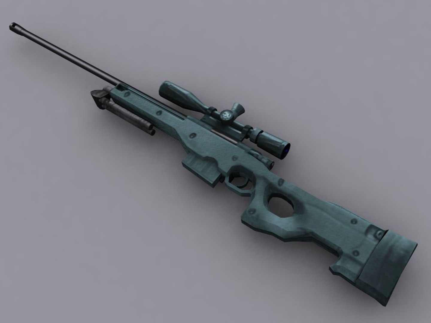 Aws Sniper Rifle 3d Model
