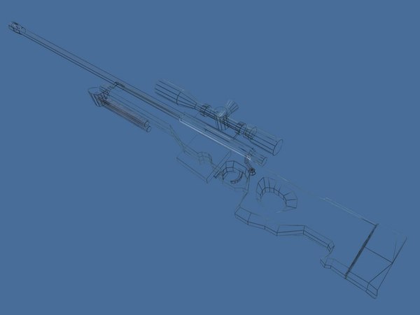 aws sniper rifle 3d model