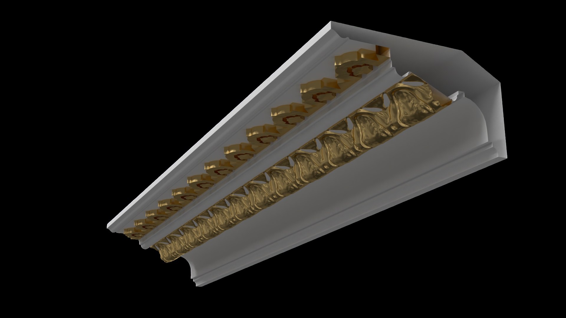 3D Model Patterned Cornice Gypsum Plaster DK46 - TurboSquid 1993925