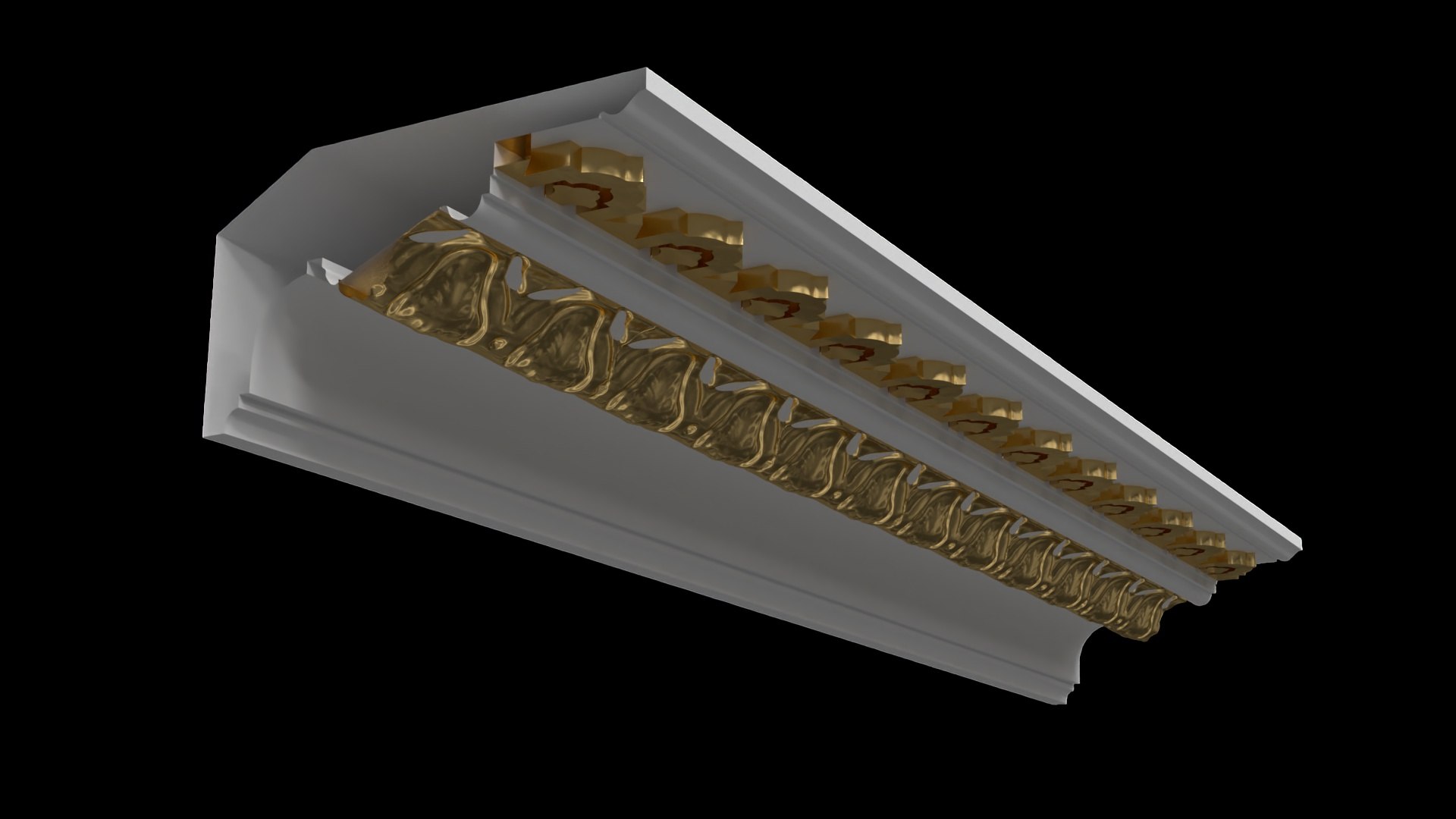 3D Model Patterned Cornice Gypsum Plaster DK46 - TurboSquid 1993925