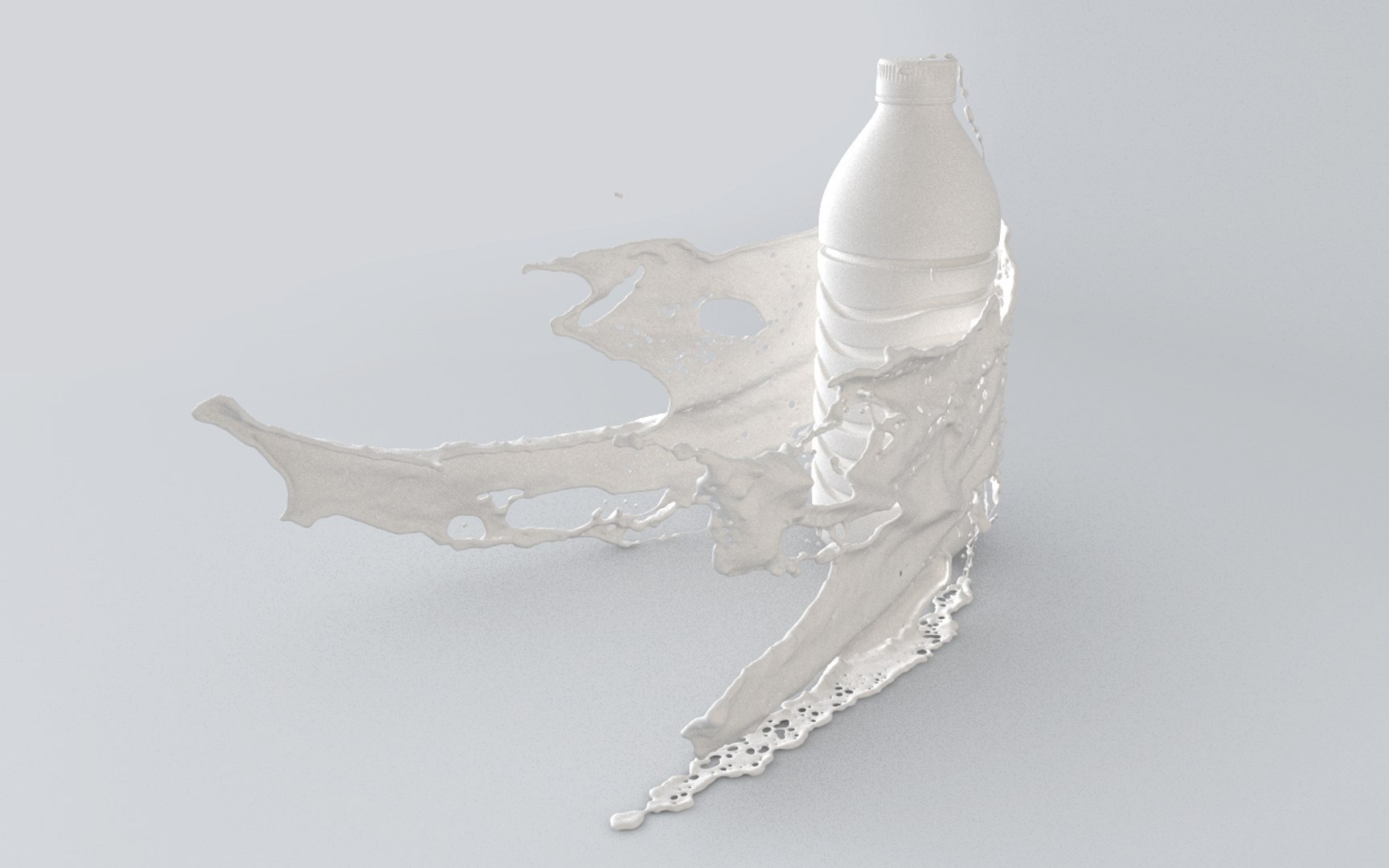 C4d Liquid Splash Bottle Water