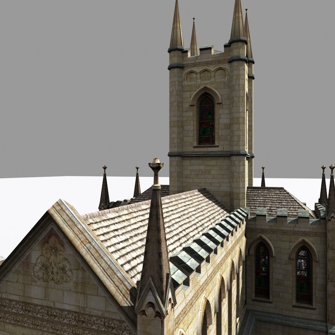 Medieval Parish Church Gothic 3d Model