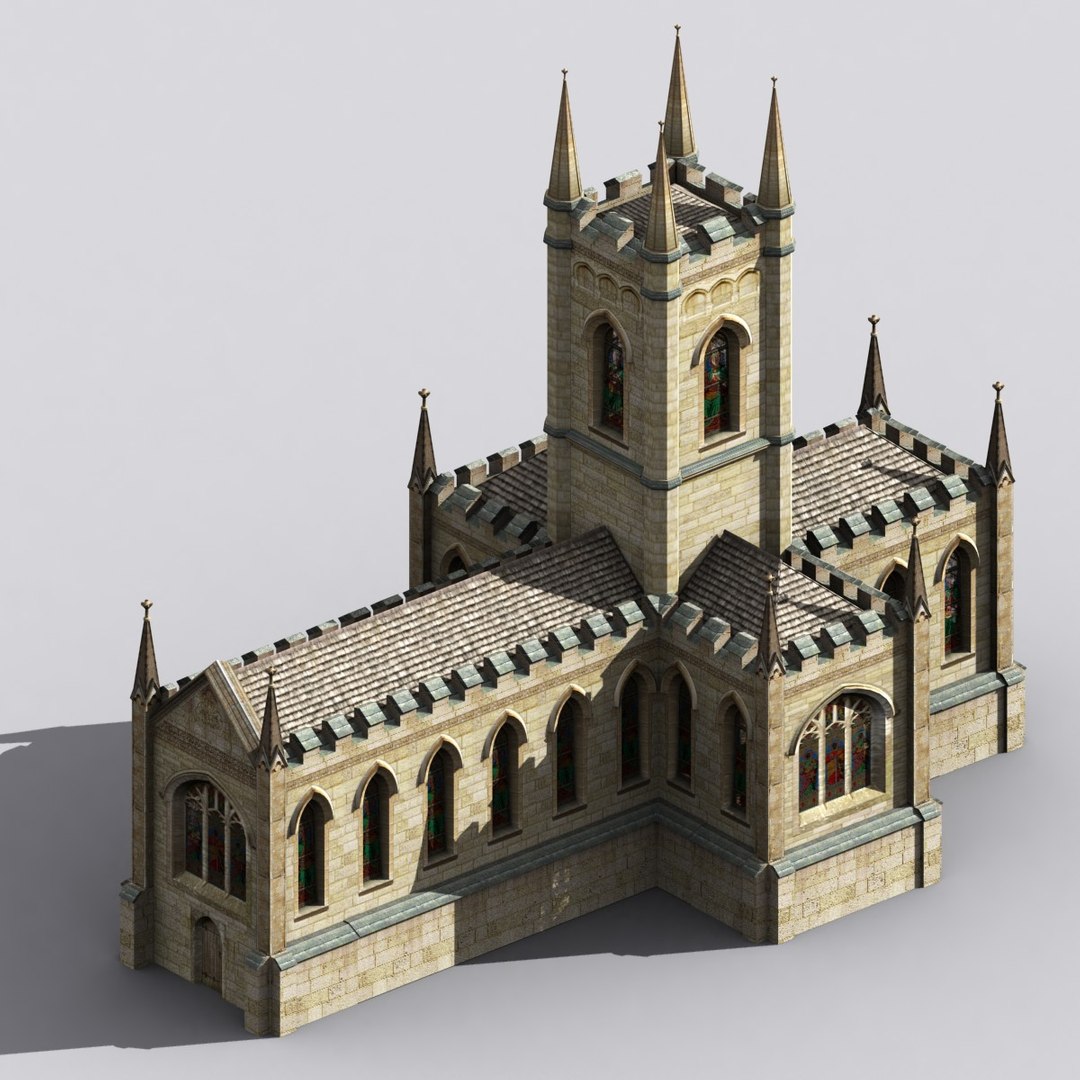 Medieval Parish Church Gothic 3d Model