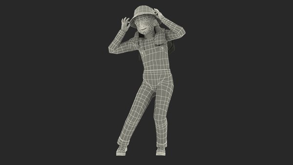 Modello 3D Posa di stile di strada della ragazza del bambino ...