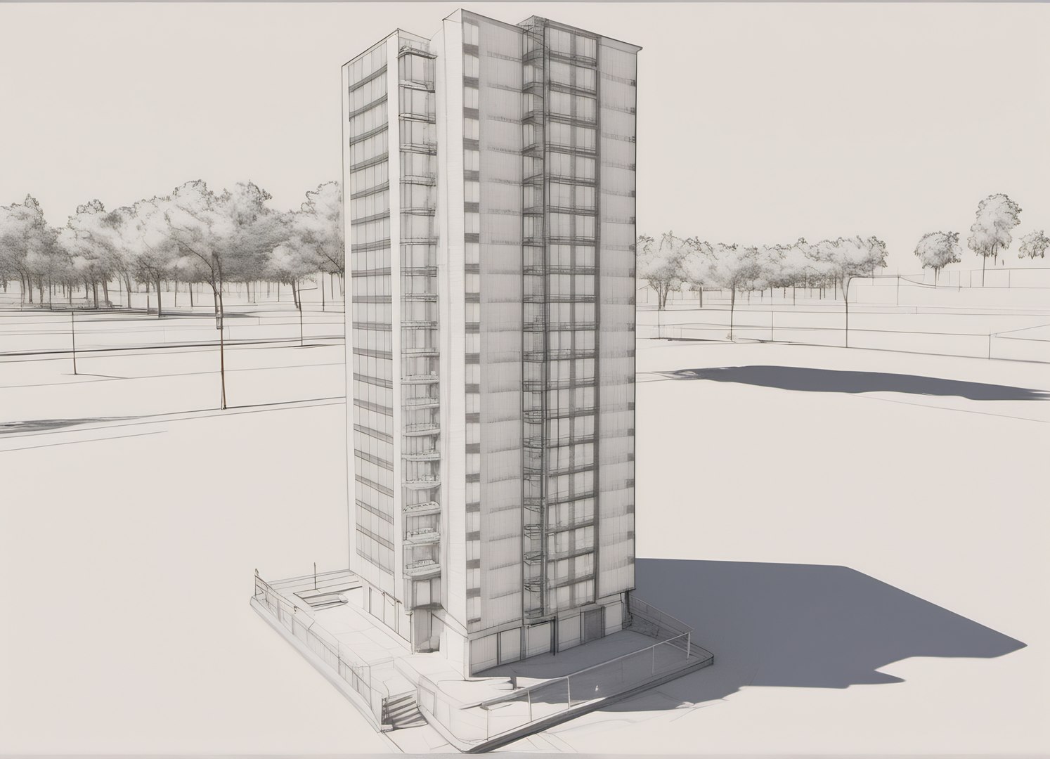 23-floor Residential Apartment With 3 Underground Parking Levels ...