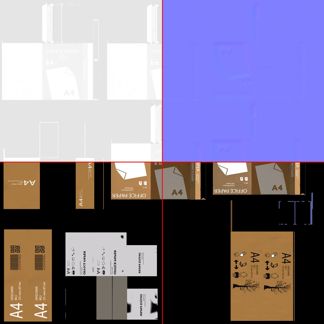 Paper A4 Box Set 3D Model - TurboSquid 2096858