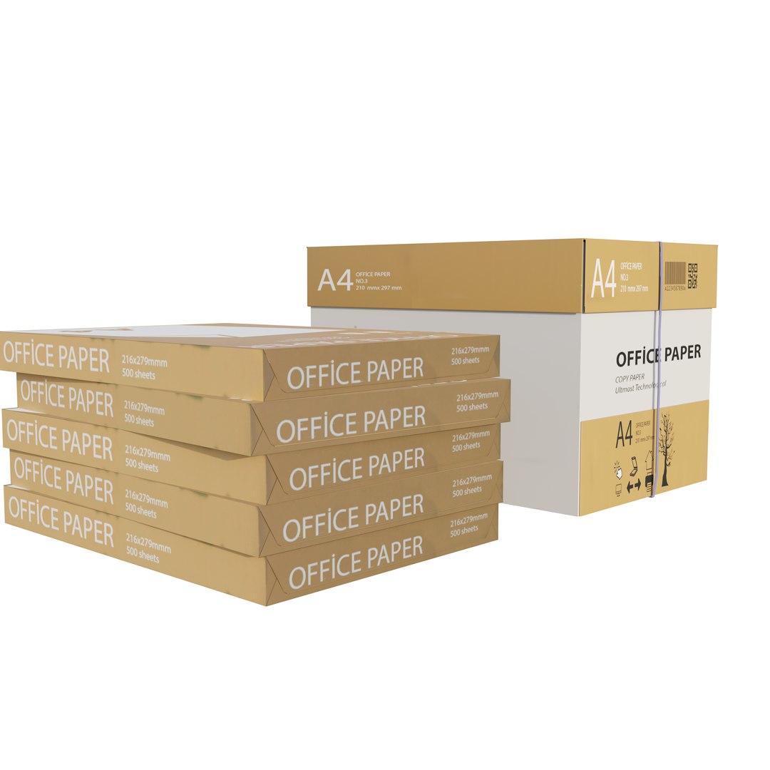 Paper A4 Box Set 3D Model - TurboSquid 2096858