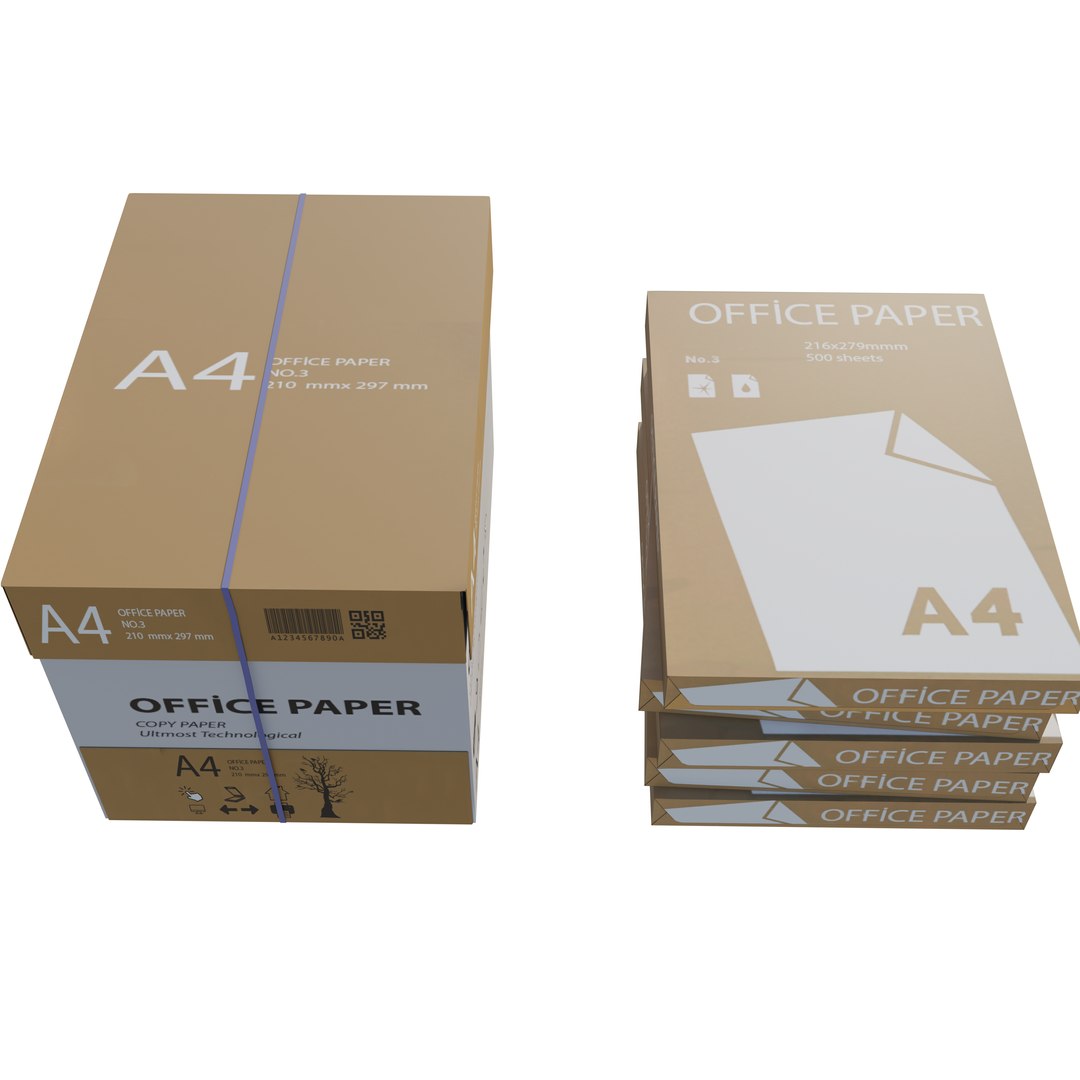 Paper A4 Box Set 3D Model - TurboSquid 2096858