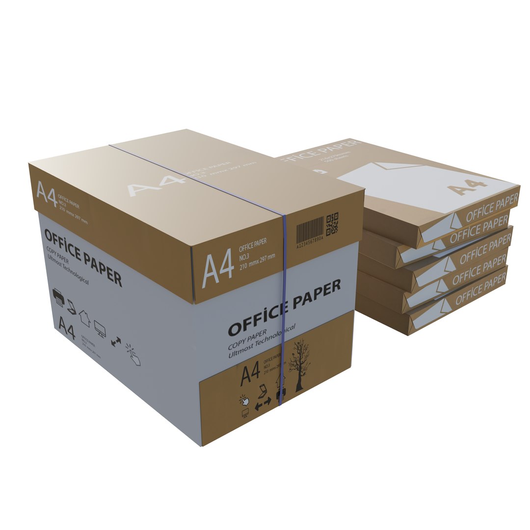 Paper A4 Box Set 3D Model - TurboSquid 2096858