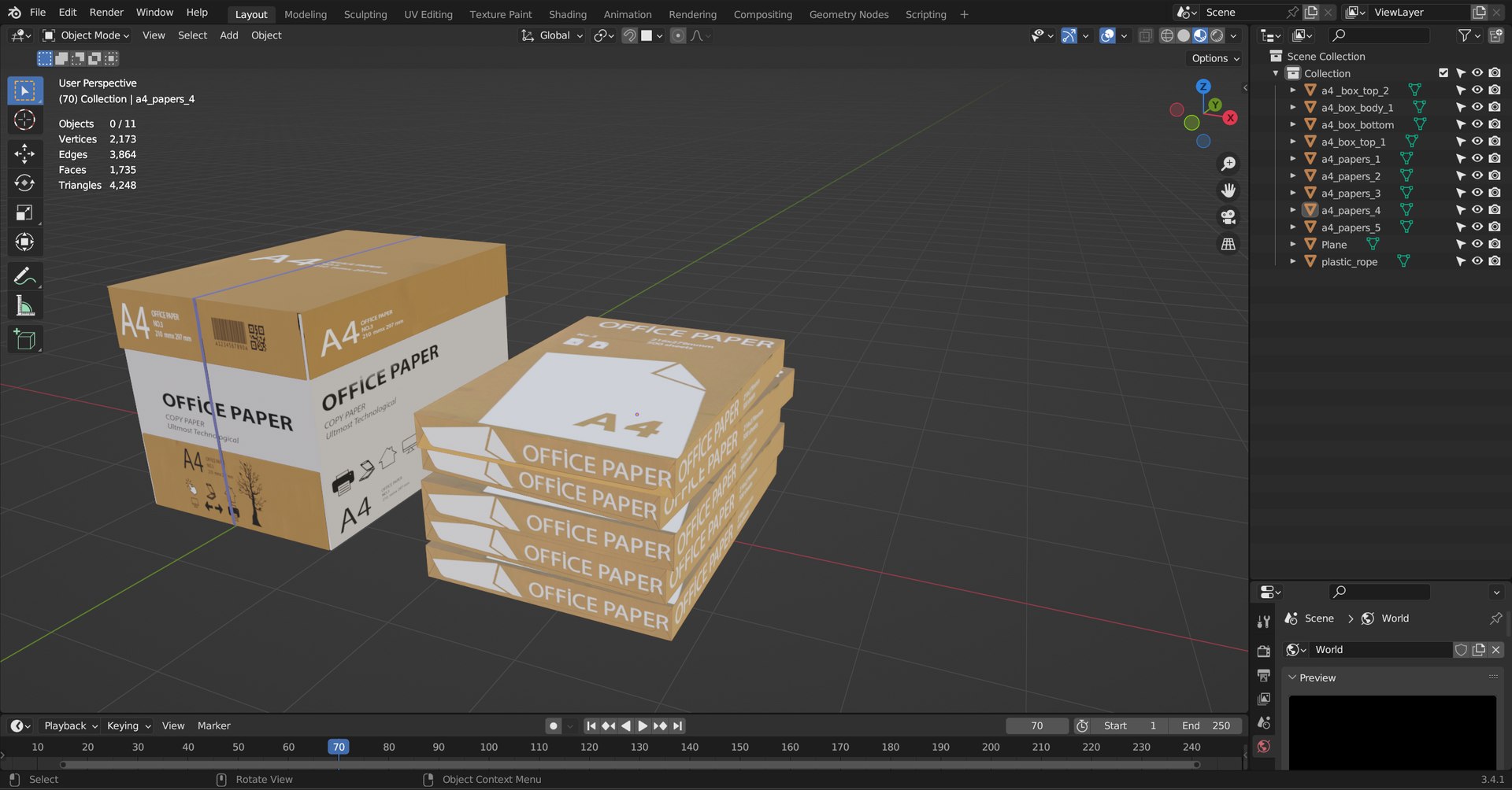 Paper A4 Box Set 3D Model - TurboSquid 2096858