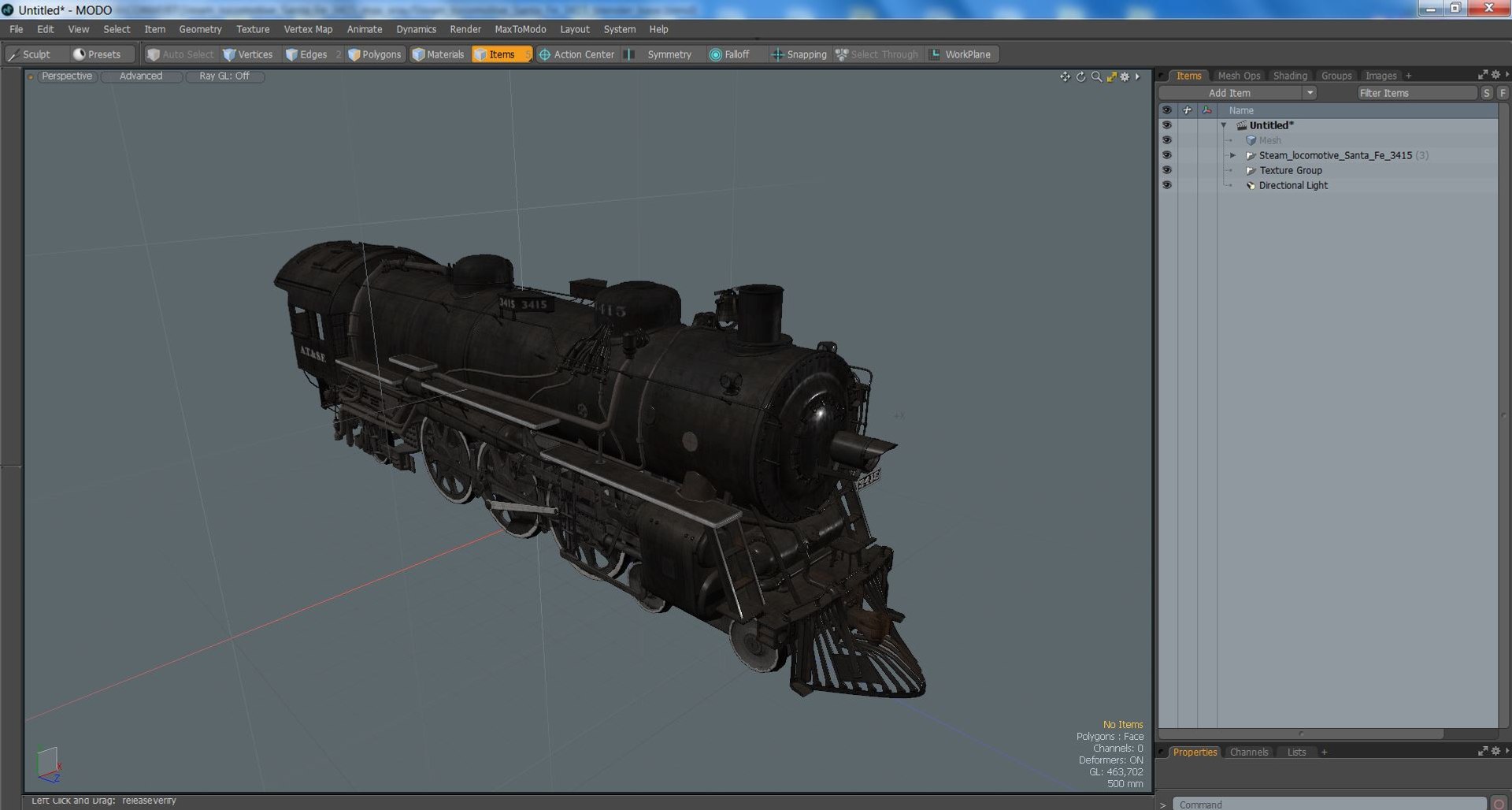 Steam Locomotive Santa Fe 3415 3D Model - TurboSquid 2205561