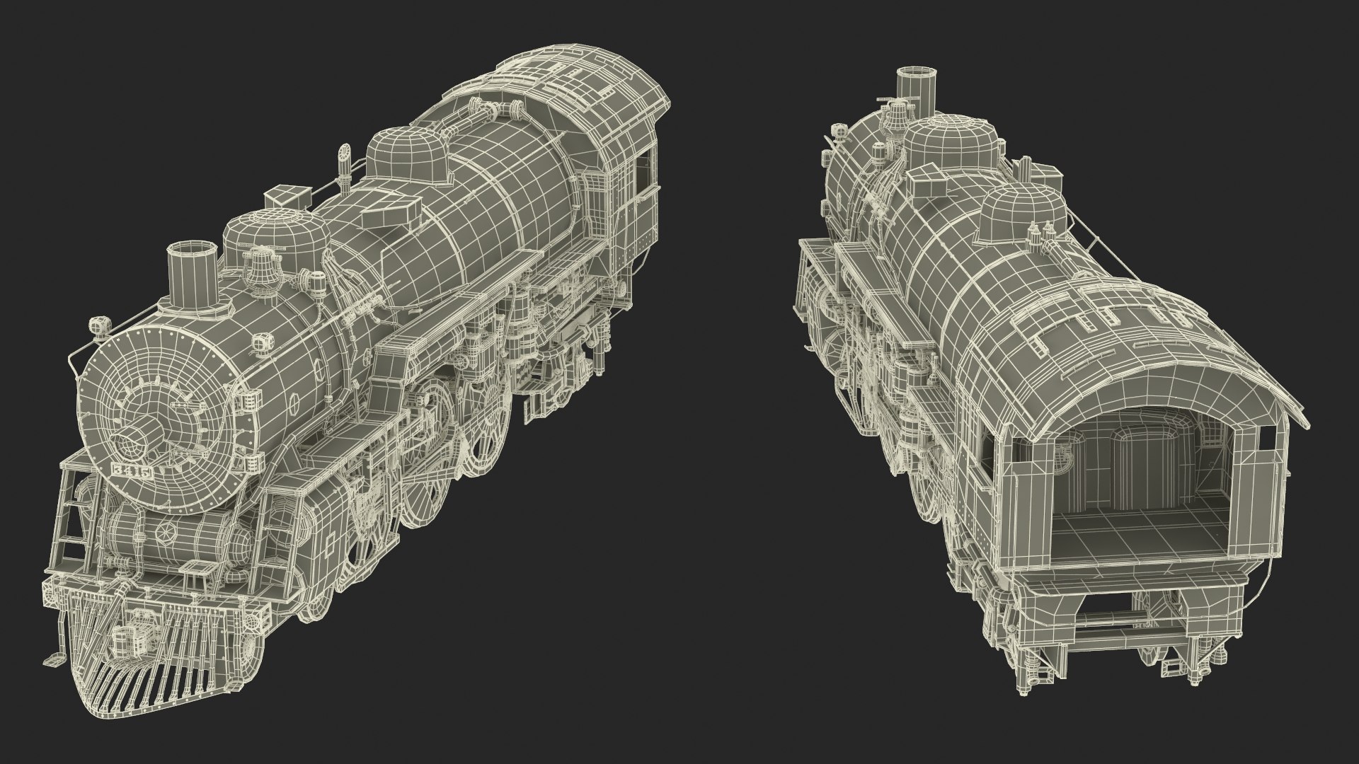 Steam Locomotive Santa Fe 3415 3D Model - TurboSquid 2205561