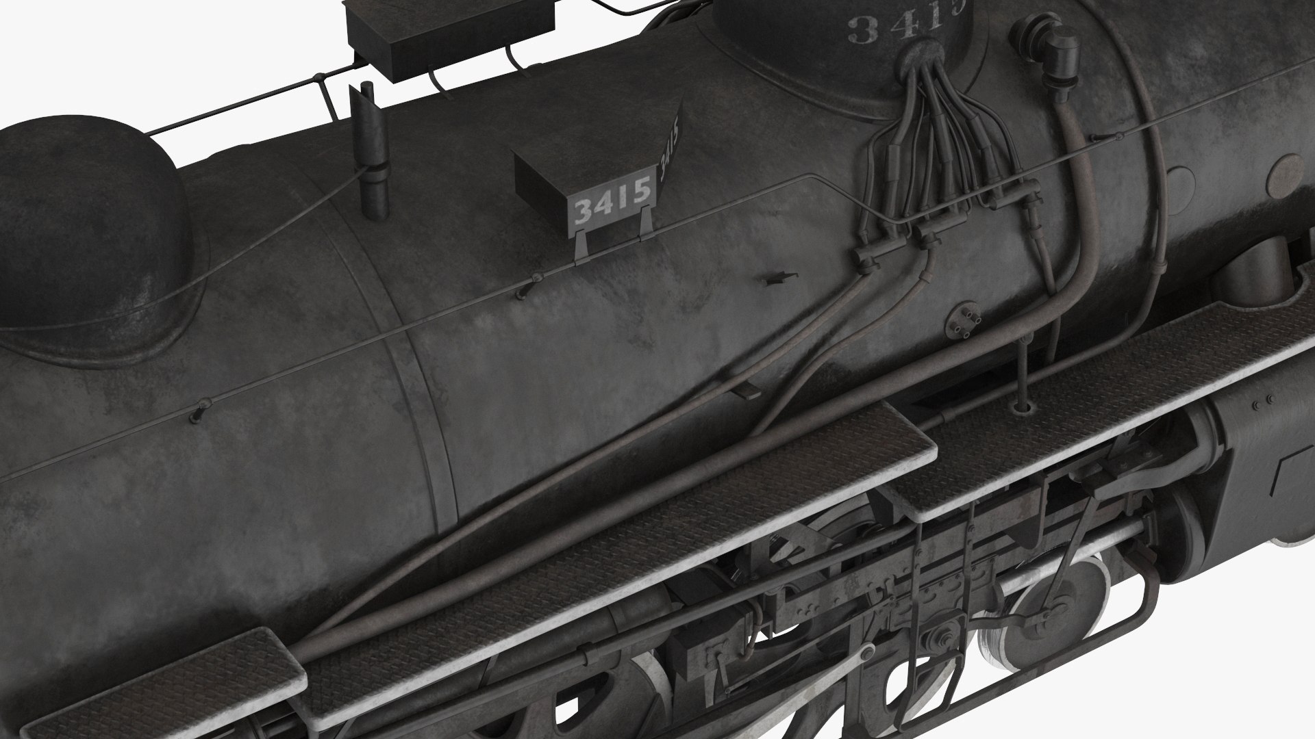 Steam Locomotive Santa Fe 3415 3D Model - TurboSquid 2205561