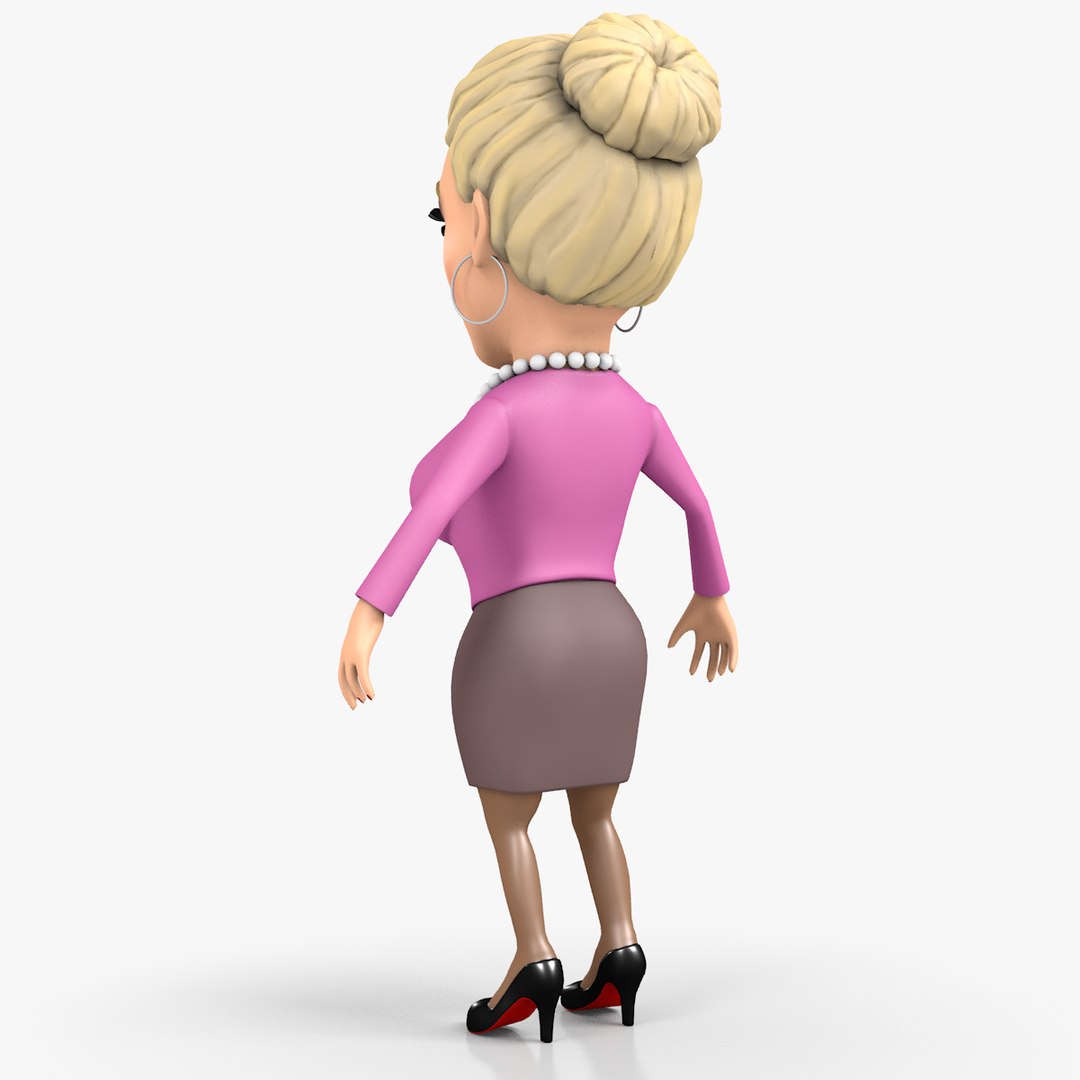 3D Cartoon Busty Character - TurboSquid 1149444