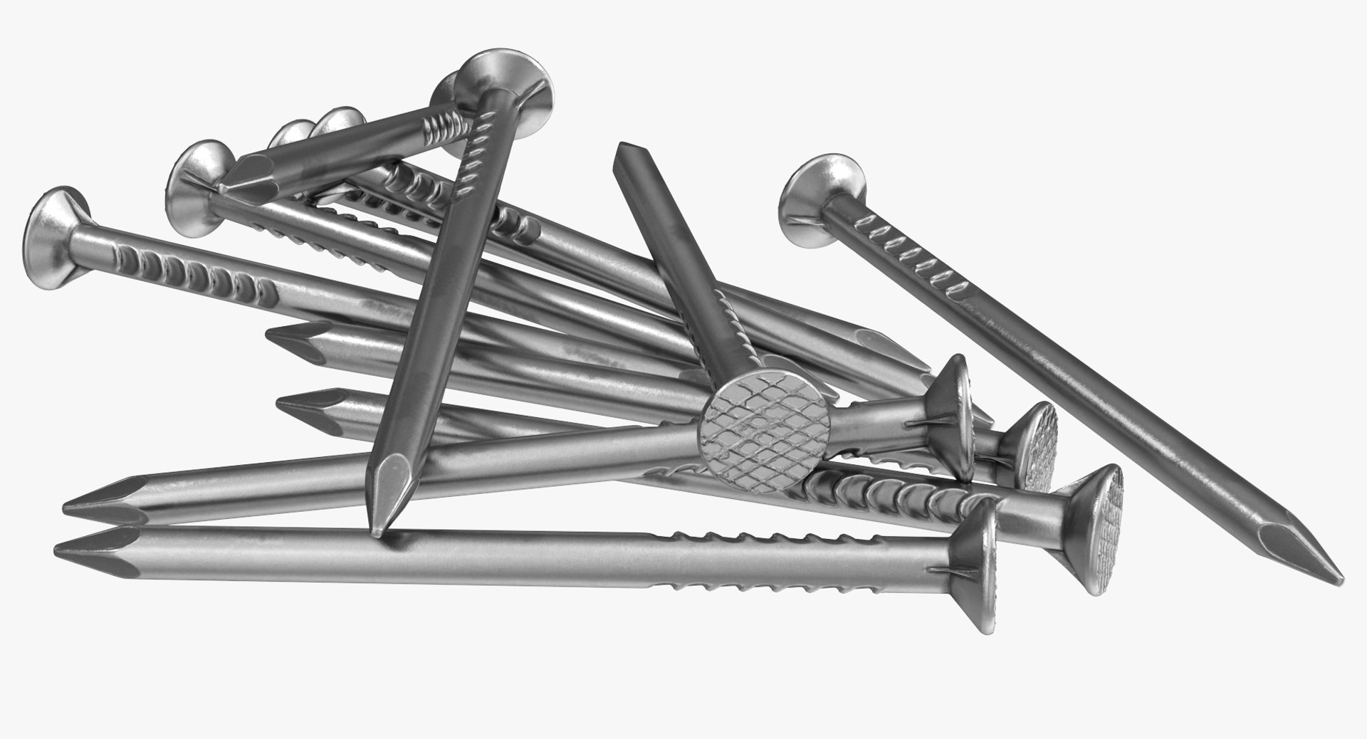Heap Metal Steel Nails 3D Model - TurboSquid 1237052