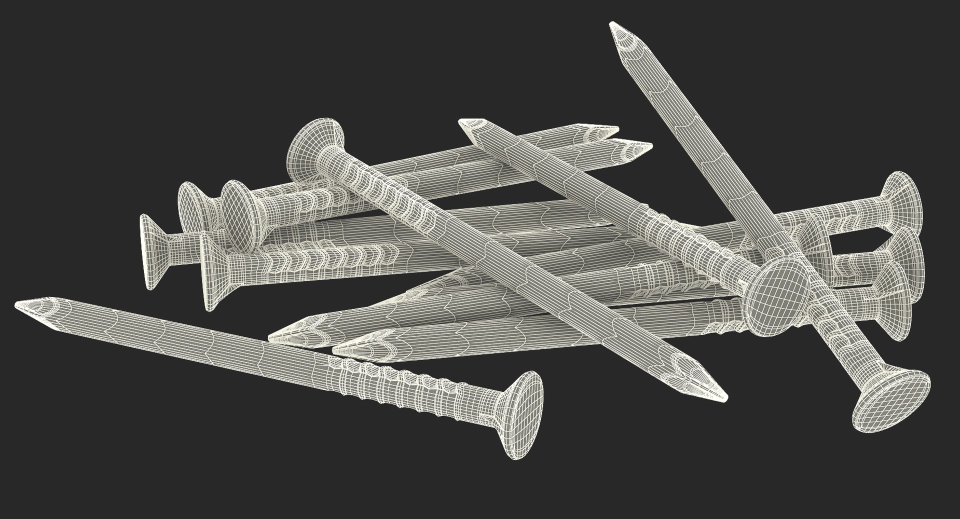 Heap Metal Steel Nails 3D Model - TurboSquid 1237052
