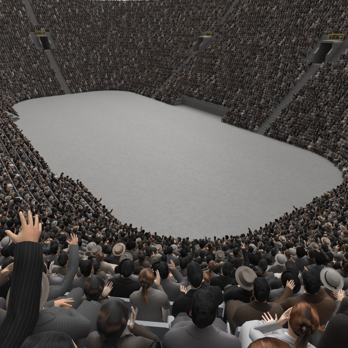 3D stadium corwd 50s stands - TurboSquid 1556067