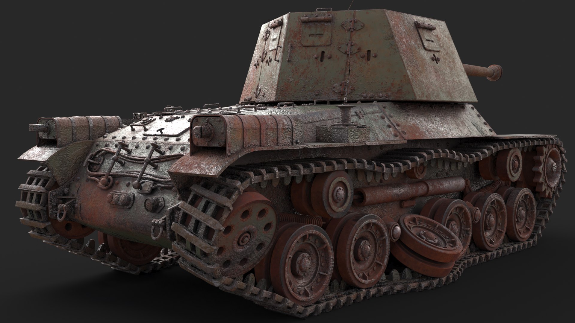 3D Type 3 Ho Ni III Destroyed - TurboSquid 1886320