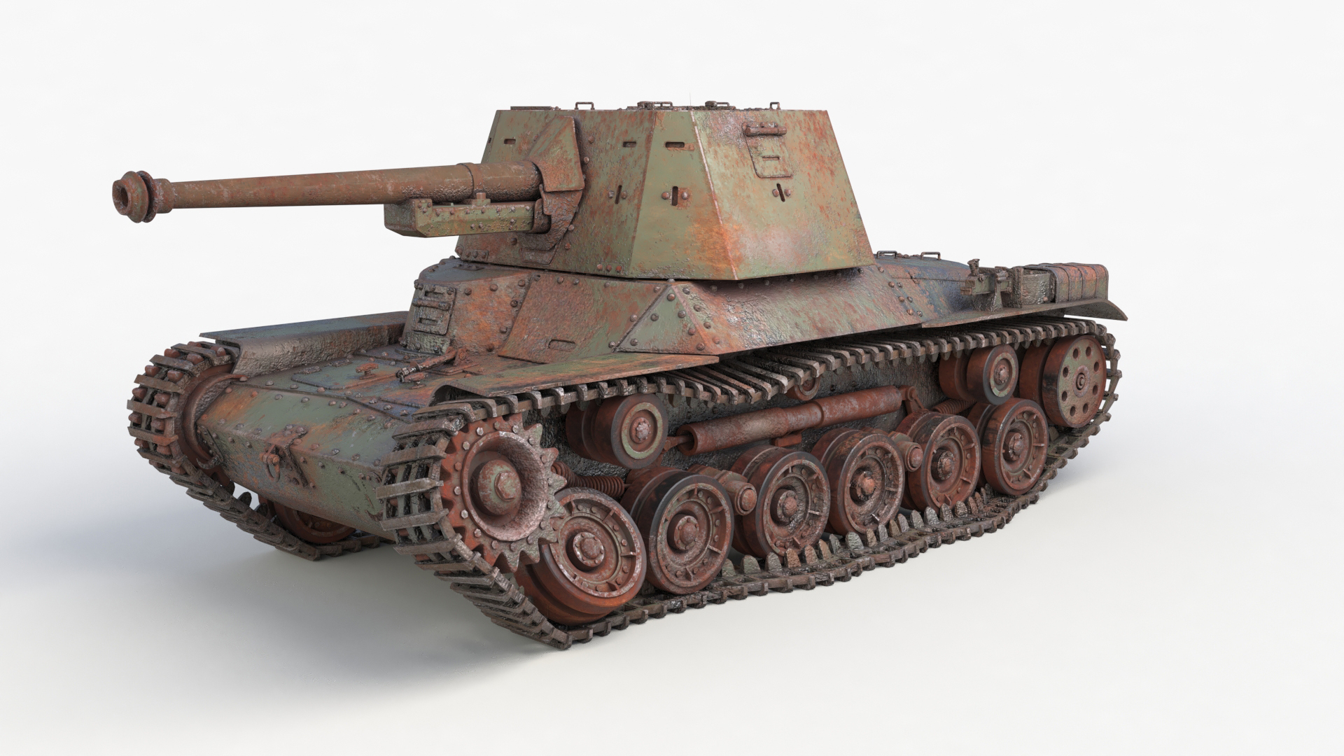 3D Type 3 Ho Ni III Destroyed - TurboSquid 1886320