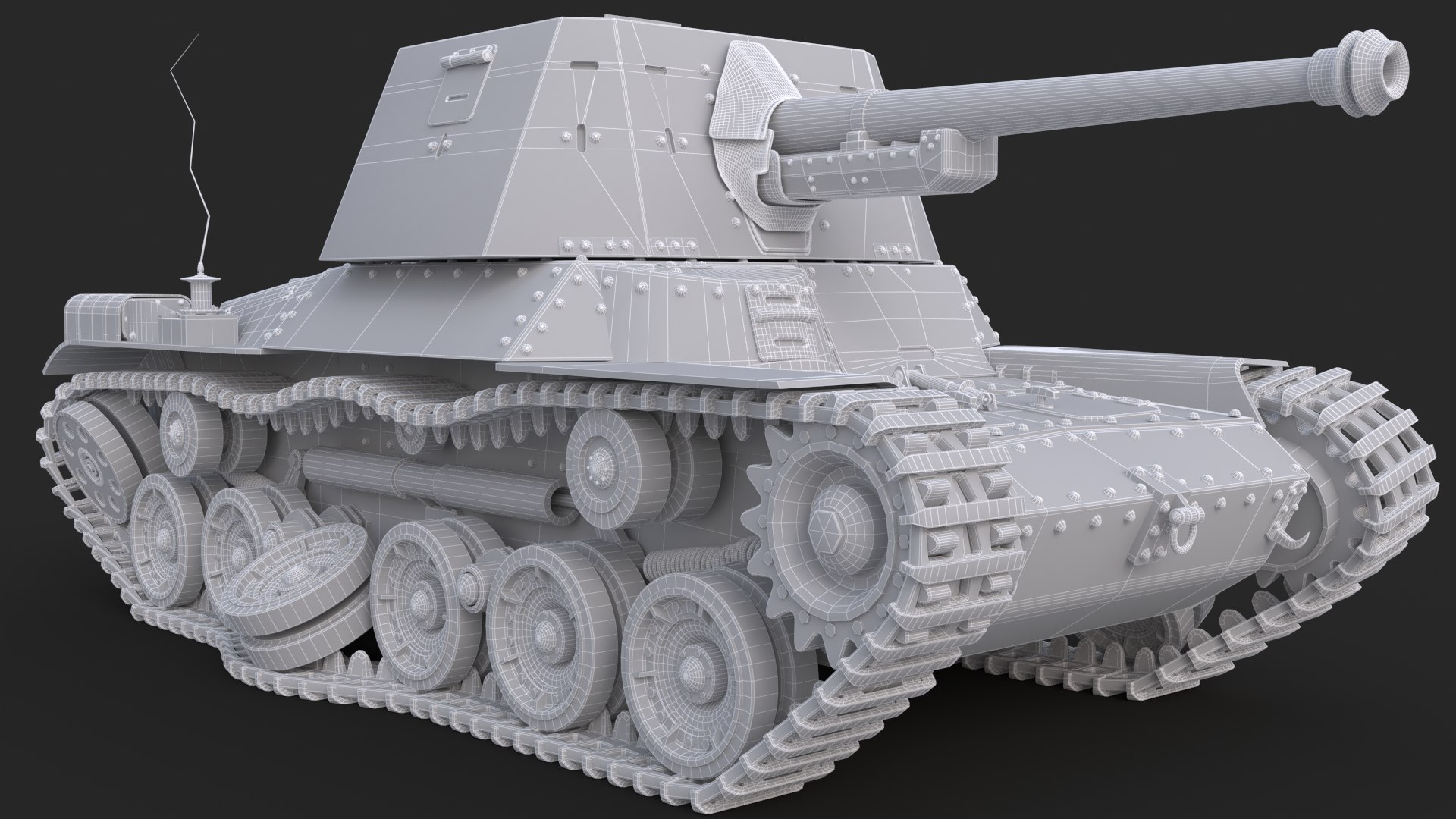 3D Type 3 Ho Ni III Destroyed - TurboSquid 1886320