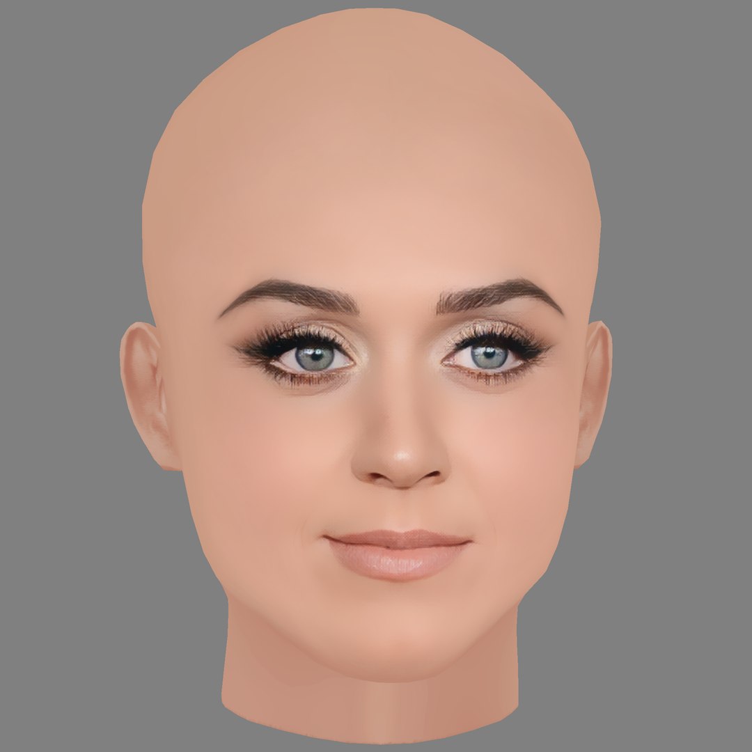 3D Model Katy Perry Head - No Hair - Low Poly Head For Game ...