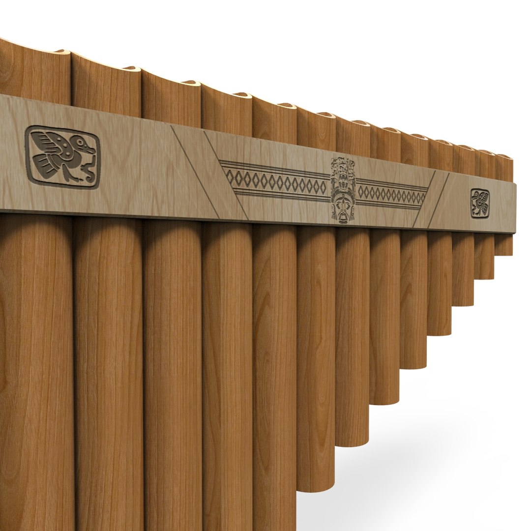 3d Model Realistic Flute Pan