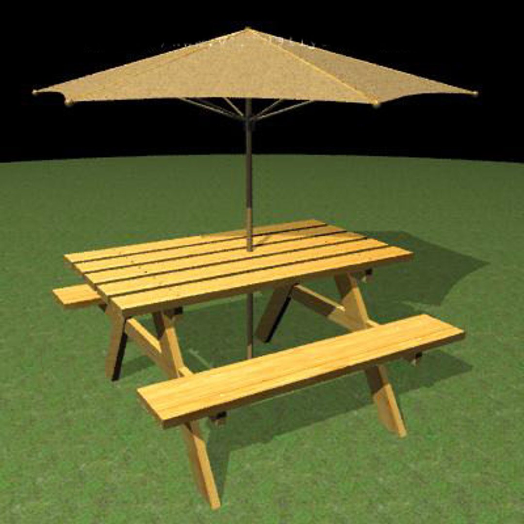 3ds Picnic Table Umbrella