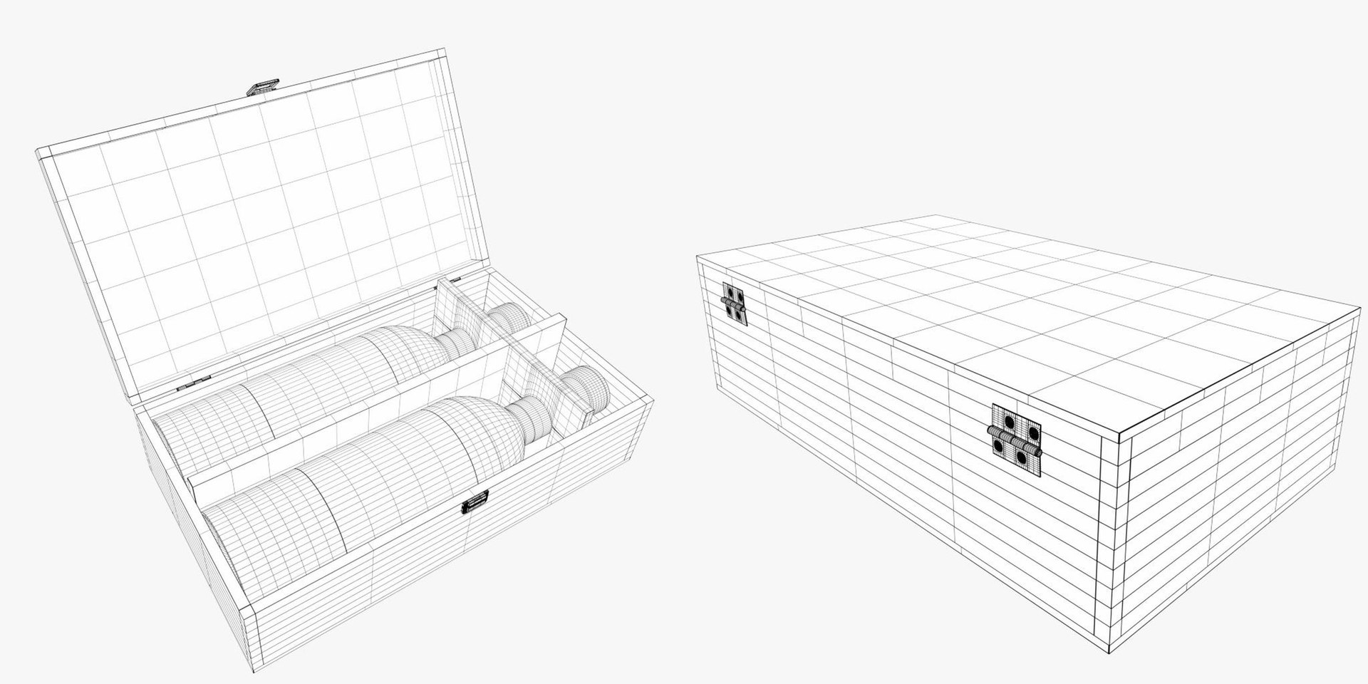 3D wooden box wine bottles model - TurboSquid 1591720