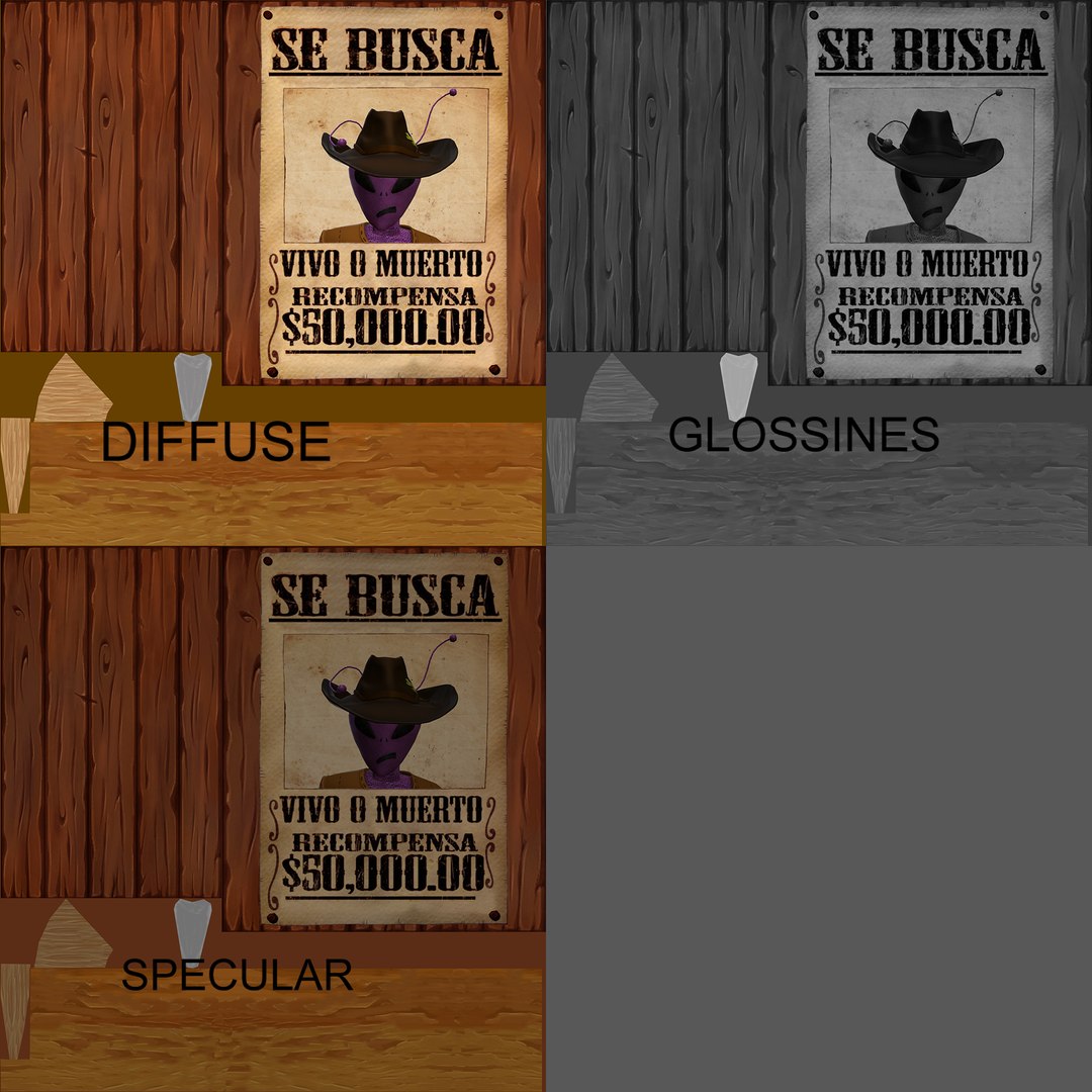 Wanted Poster Ready 3d 3ds