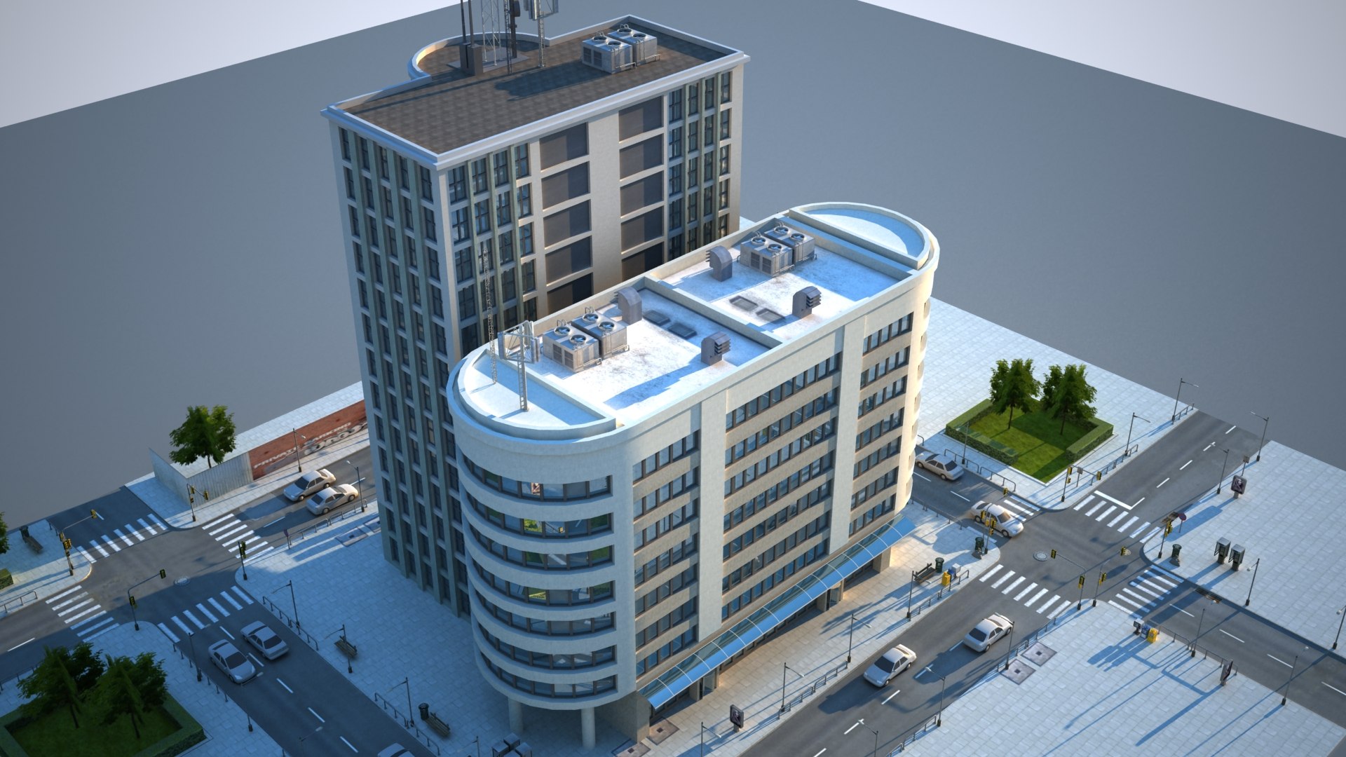 3d Max Urban Block Buildings