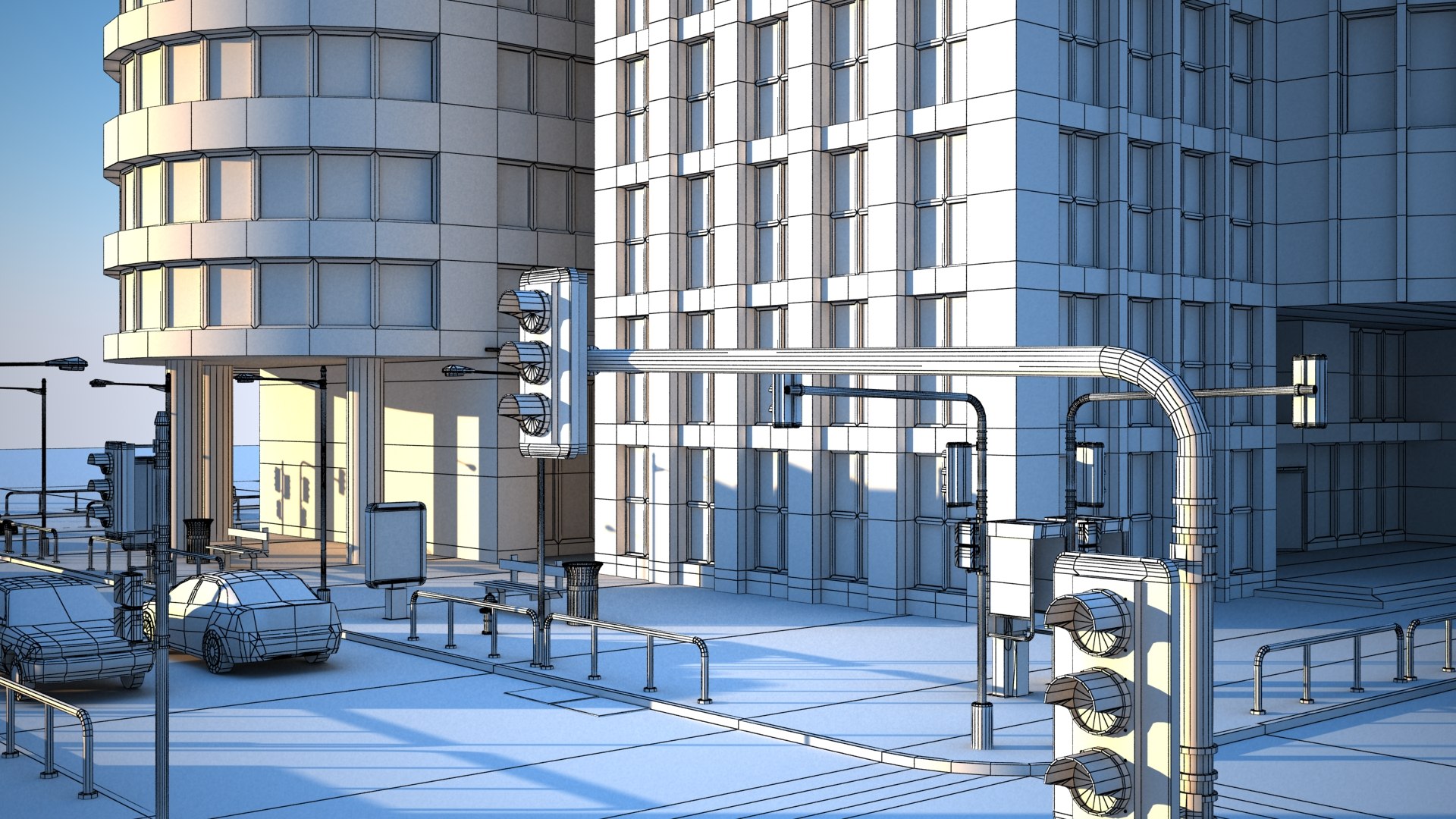 3d Max Urban Block Buildings